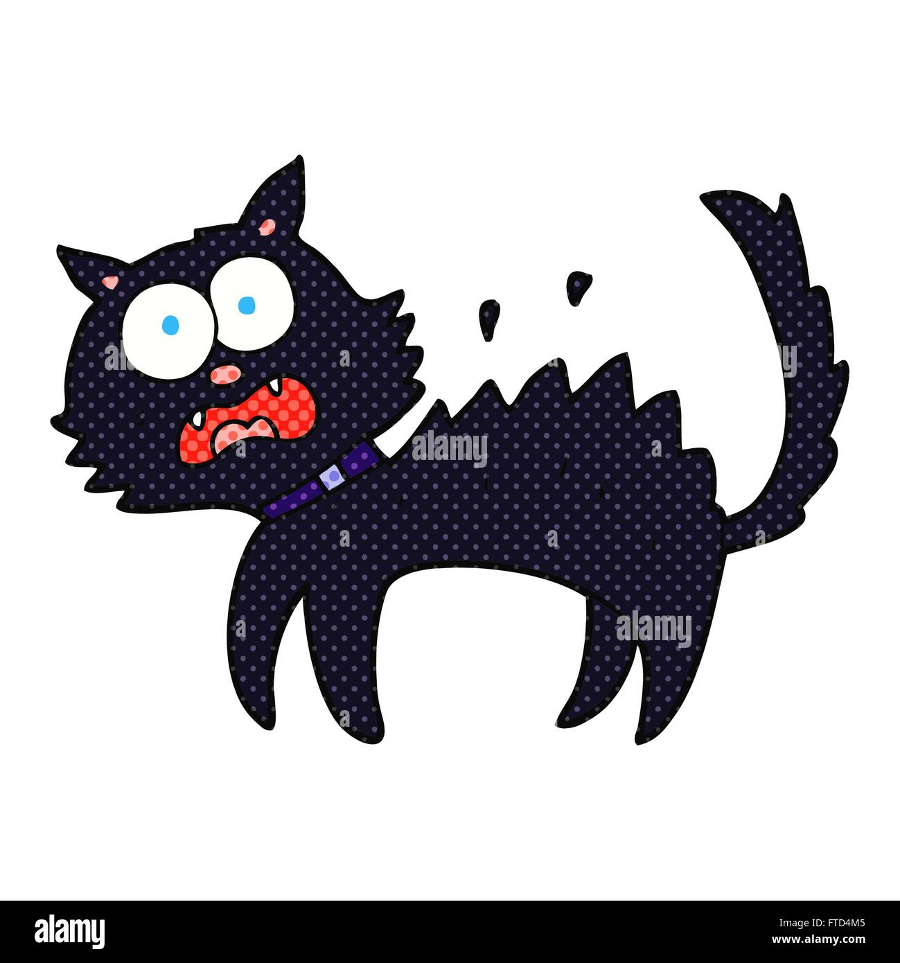 freehand drawn cartoon scared black cat Stock Vector Image & Art - Alamy