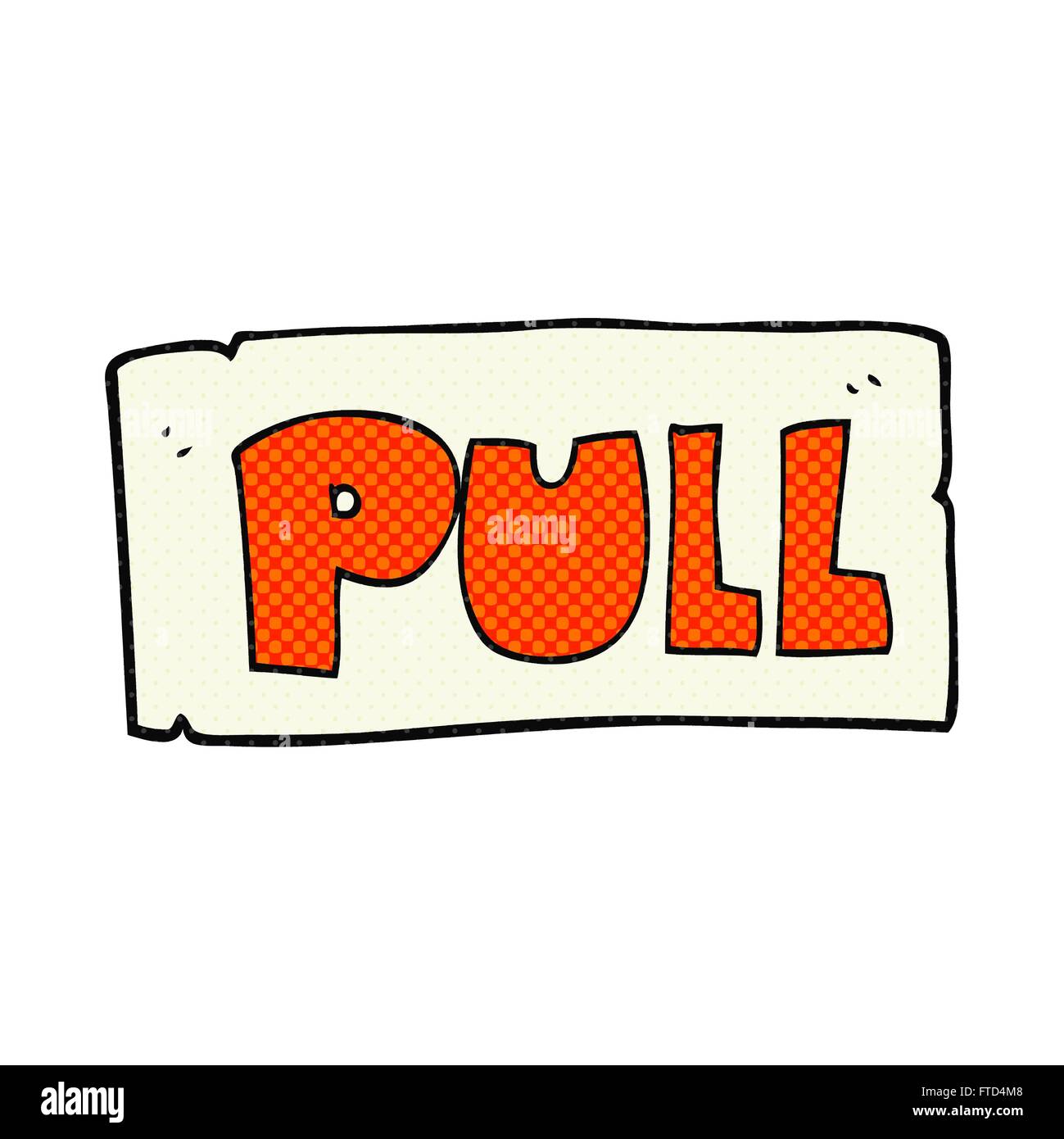 freehand drawn cartoon door pull sign Stock Vector Image & Art - Alamy