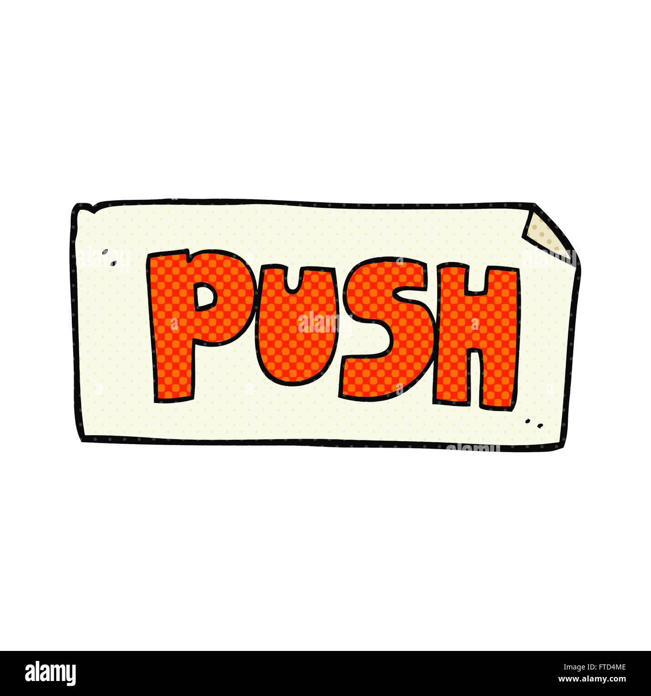 freehand drawn cartoon push door sign Stock Vector Image & Art - Alamy