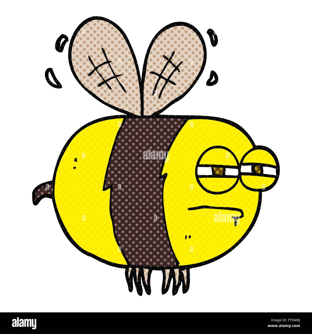 freehand drawn cartoon unhappy bee Stock Vector Image & Art - Alamy
