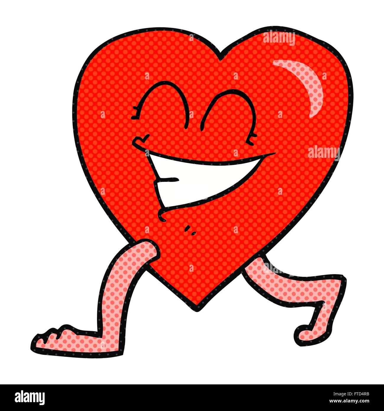 freehand drawn cartoon walking heart Stock Vector Image & Art - Alamy