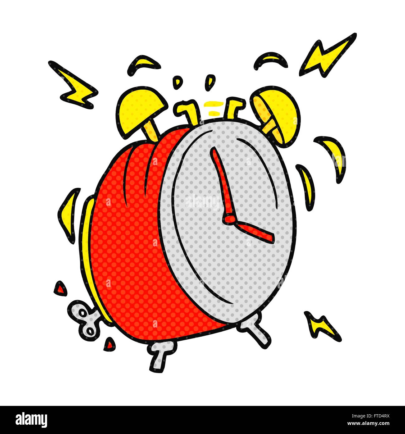 freehand drawn cartoon ringing alarm clock Stock Vector Image & Art - Alamy