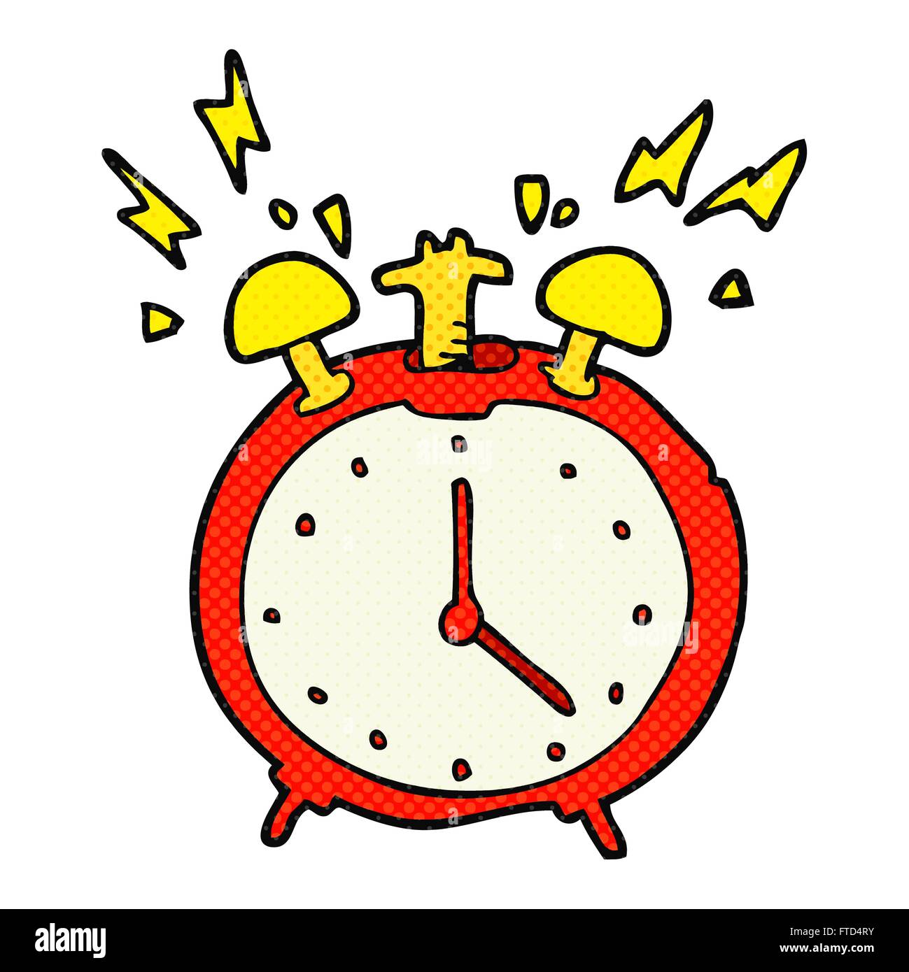 freehand drawn cartoon ringing alarm clock Stock Vector Image & Art - Alamy