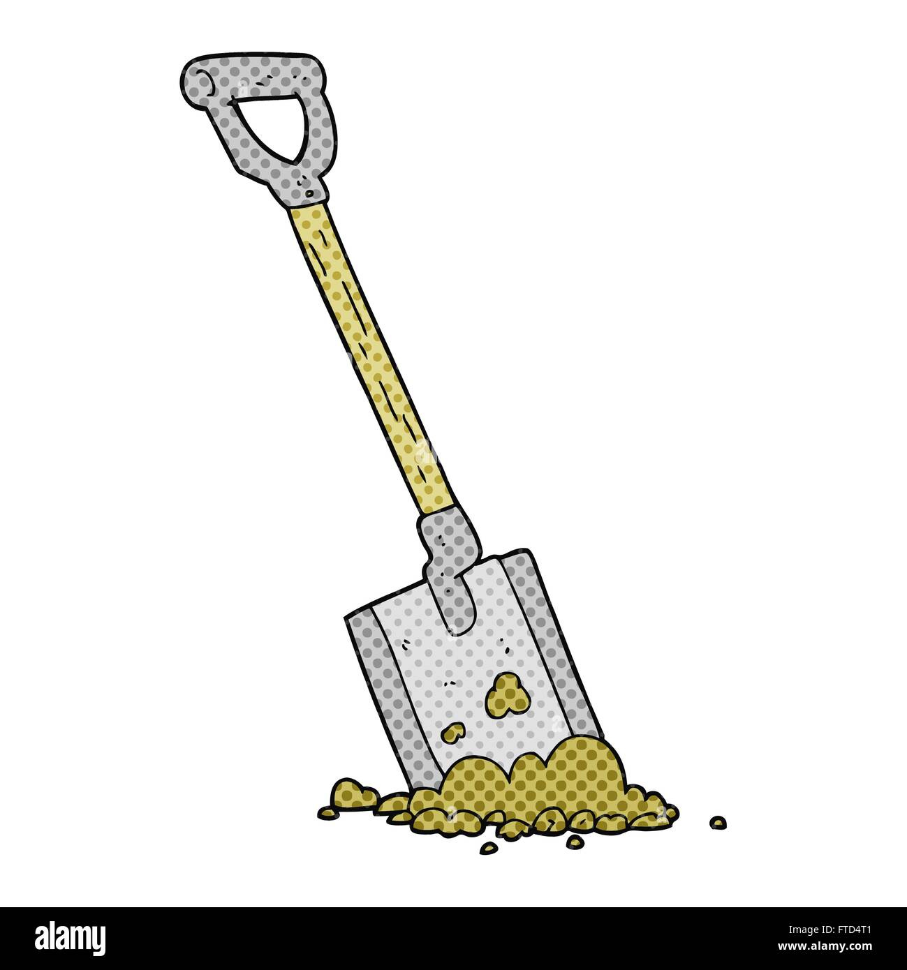 freehand drawn cartoon shovel in dirt Stock Vector Image & Art - Alamy