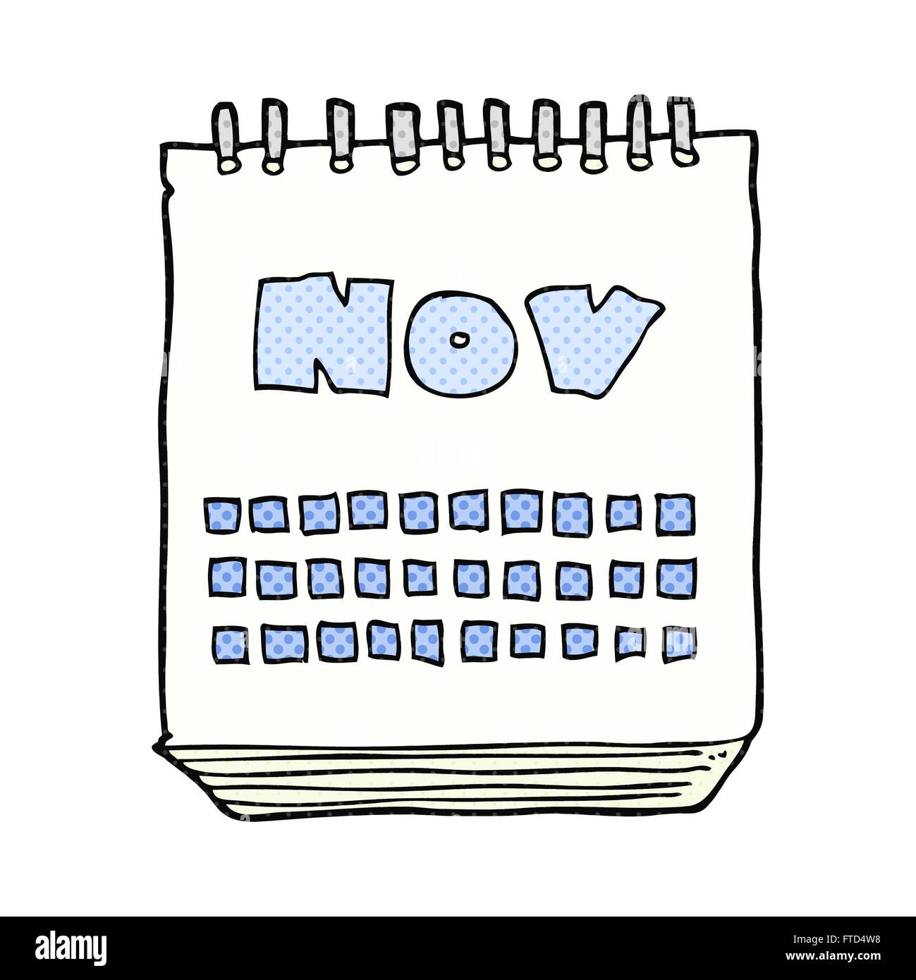 freehand drawn cartoon calendar showing month of november Stock Vector ...