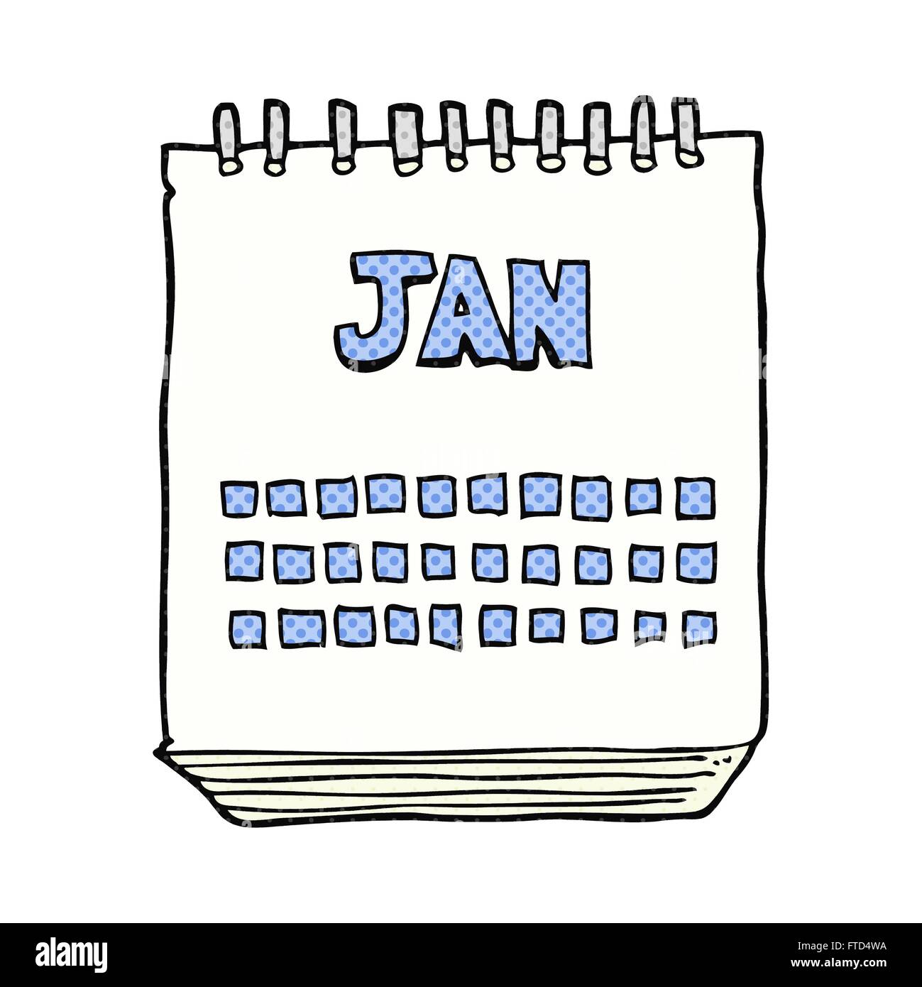 freehand drawn cartoon calendar showing month of january Stock Vector ...