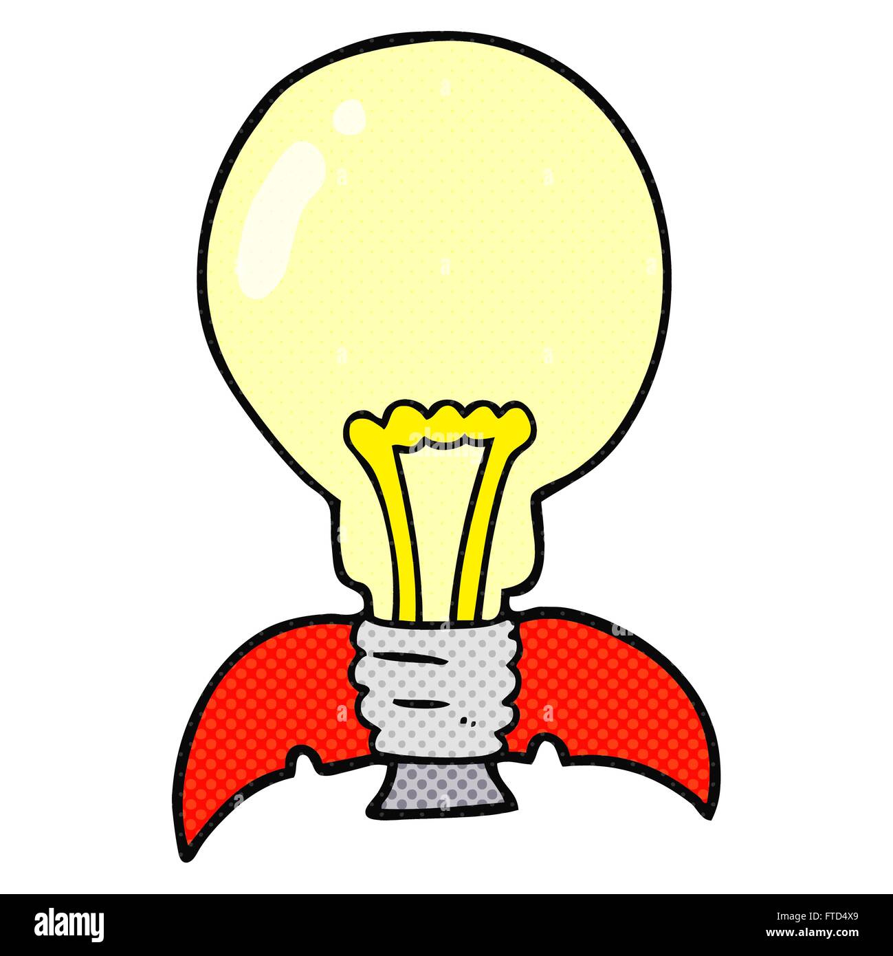 freehand drawn cartoon lightbulb rocket ship Stock Vector Image & Art ...