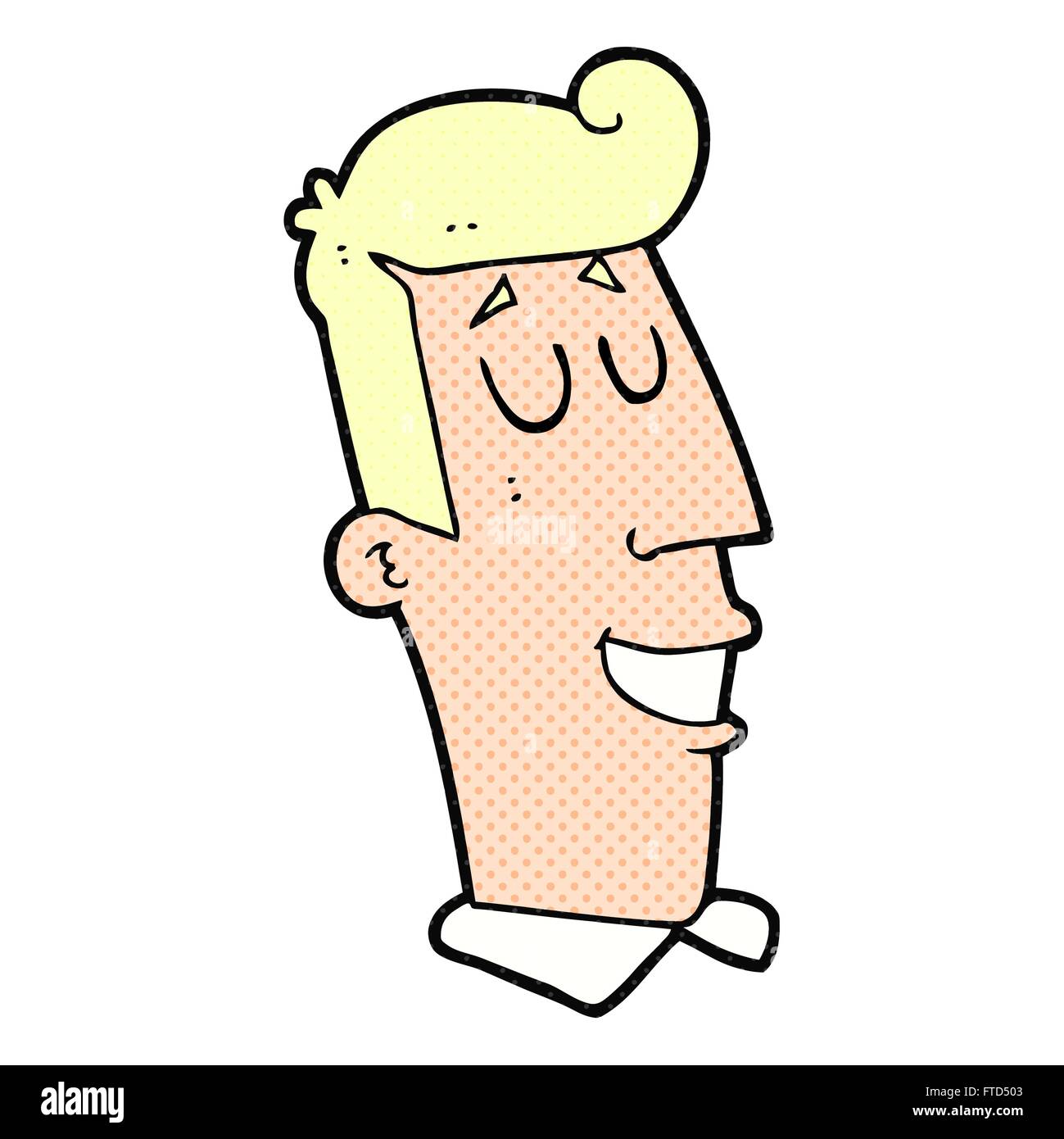 freehand drawn cartoon grinning man Stock Vector Image & Art - Alamy