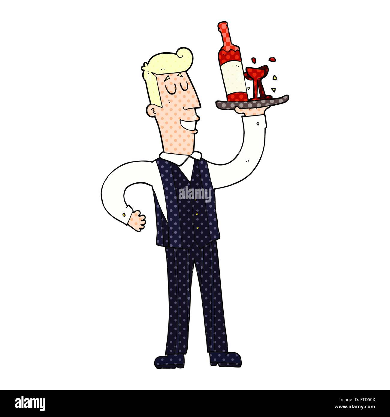 Cartoon waiter funny doodle illustration hi-res stock photography and ...