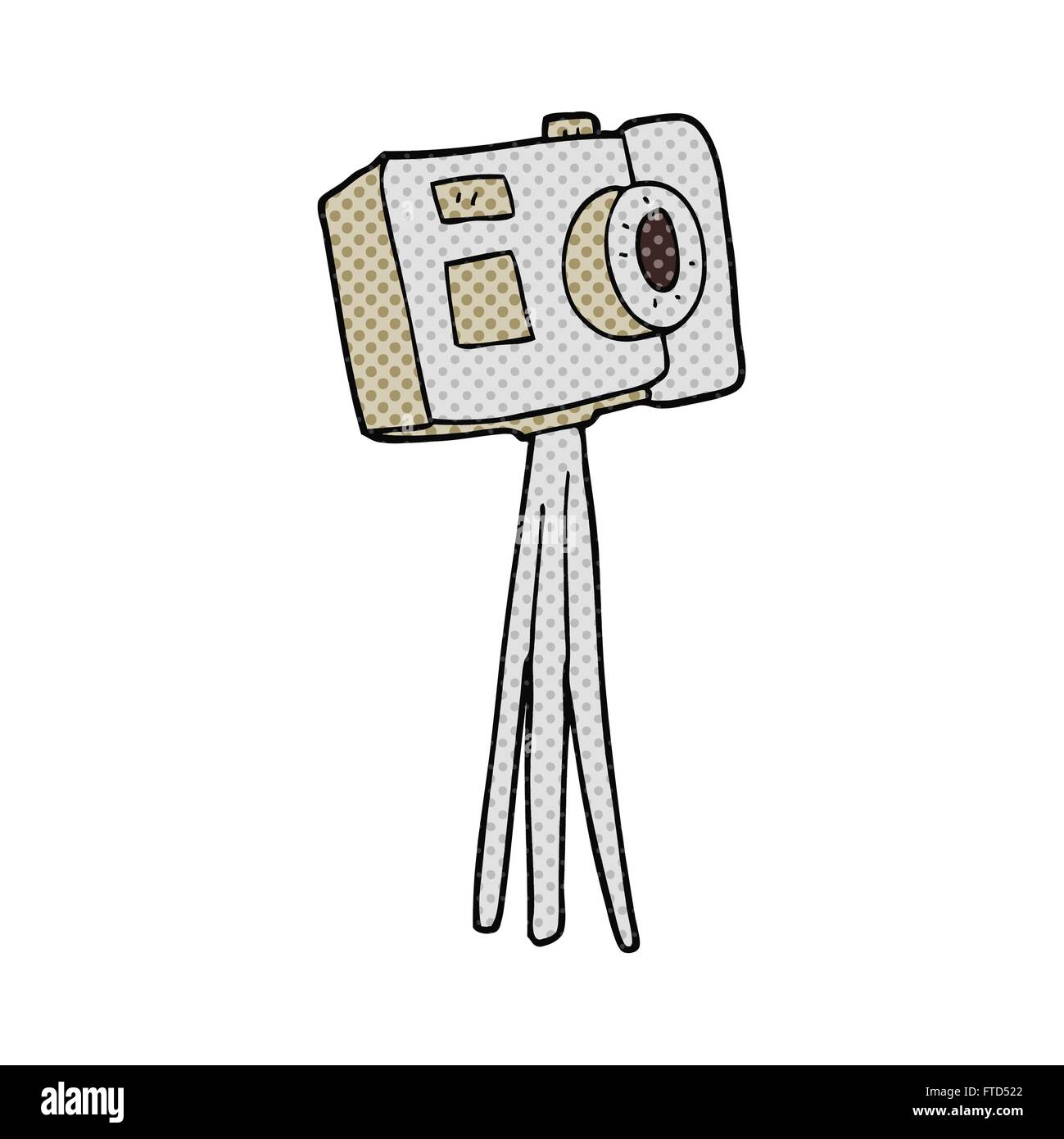 freehand drawn cartoon camera on tripod Stock Vector Image & Art - Alamy