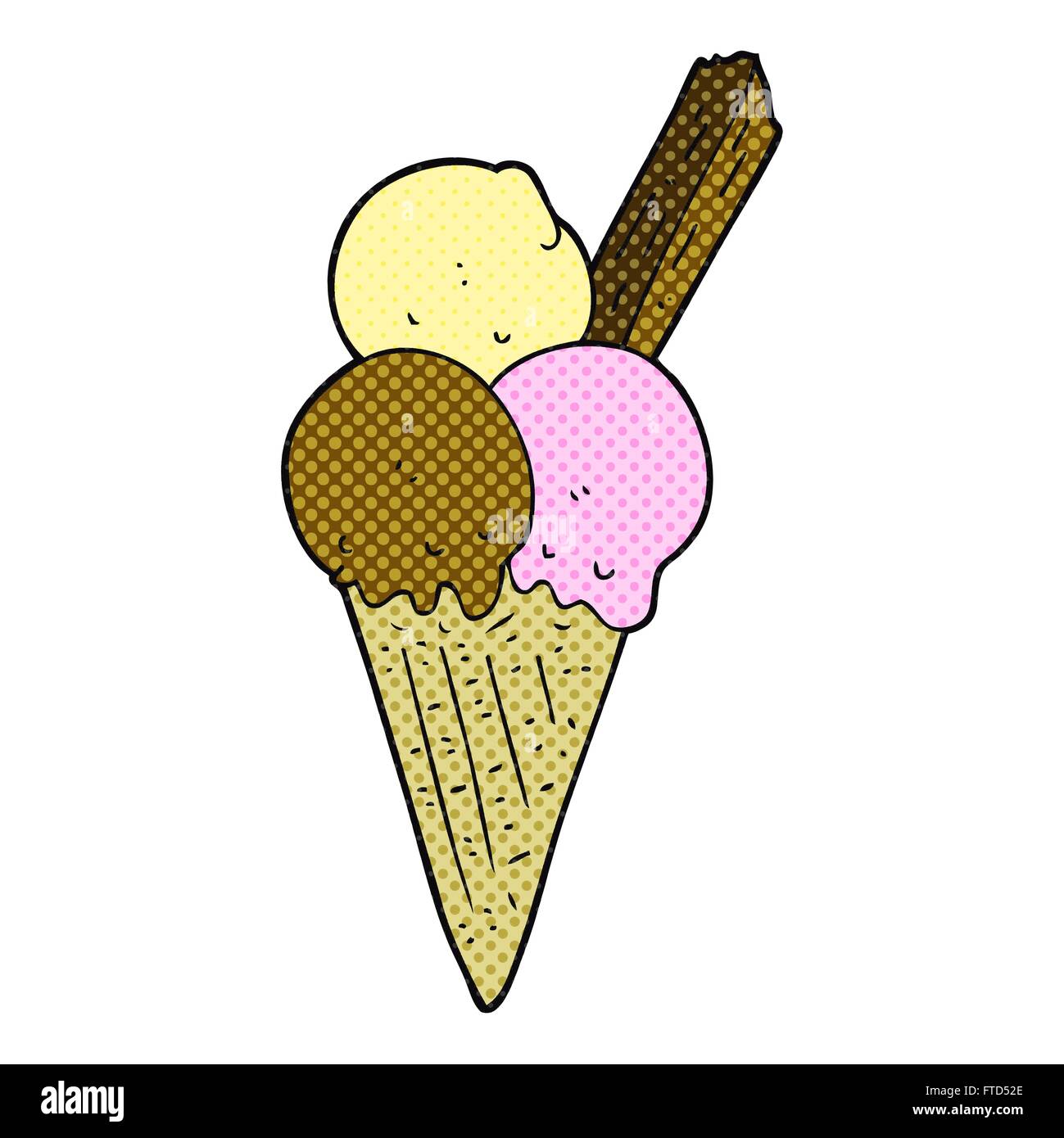 freehand drawn cartoon ice cream cone Stock Vector Image & Art - Alamy