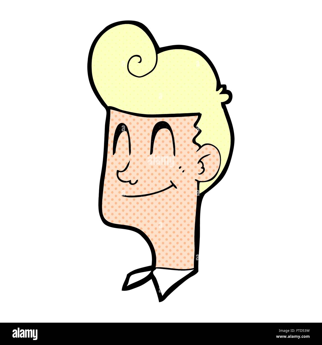 freehand drawn cartoon smiling man Stock Vector Image & Art - Alamy