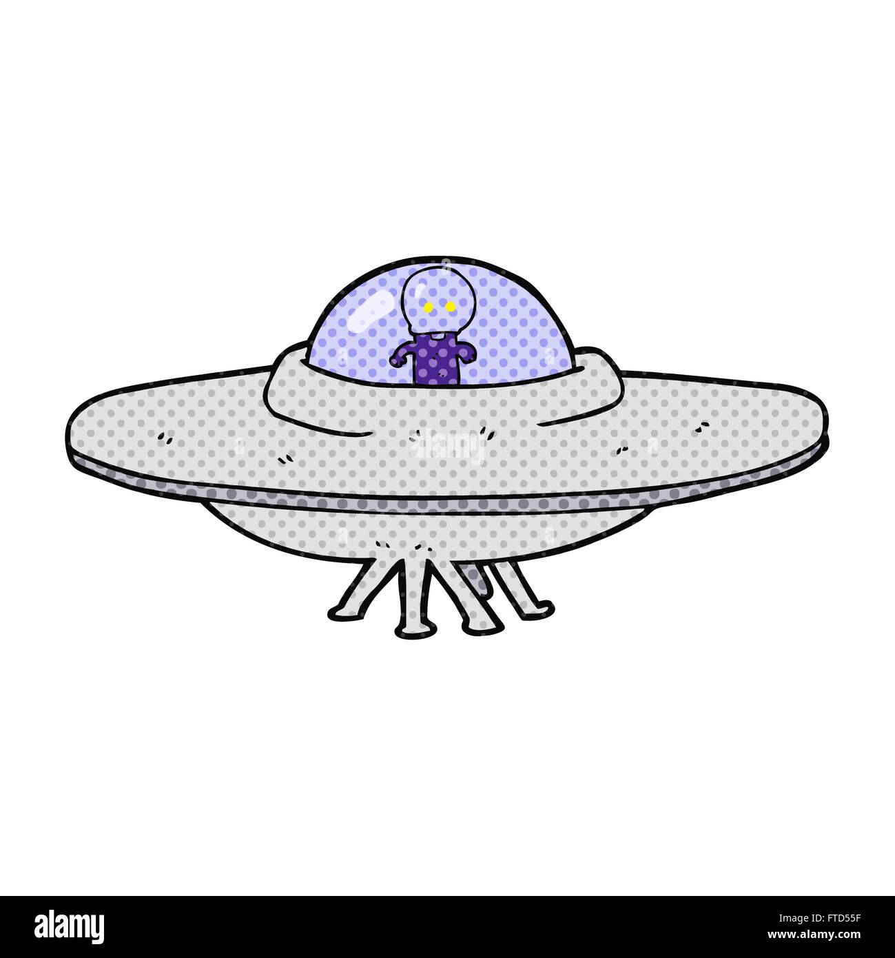 freehand drawn cartoon alien flying saucer Stock Vector Image & Art - Alamy