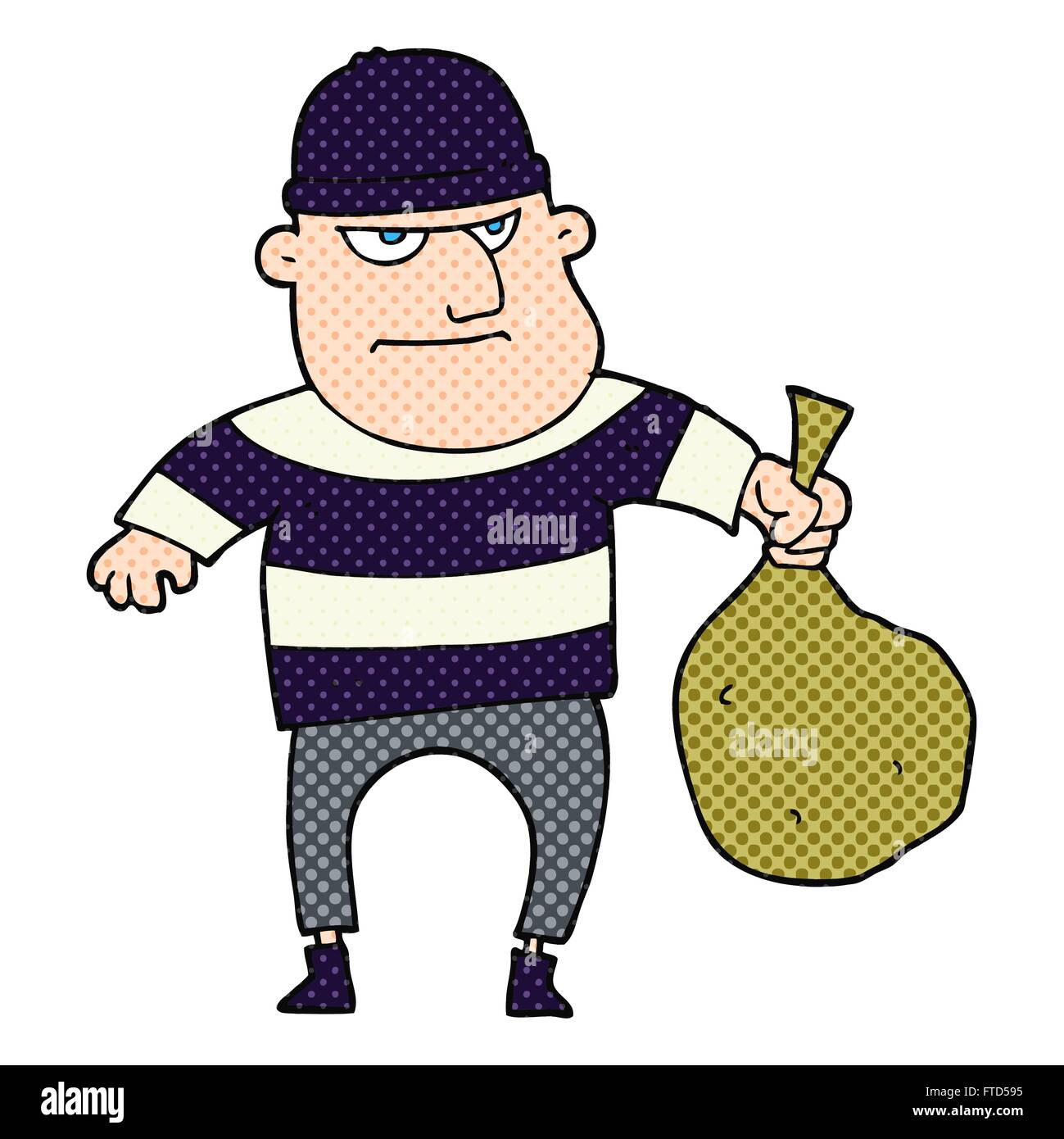 freehand drawn cartoon burglar with loot bag Stock Vector Image & Art ...