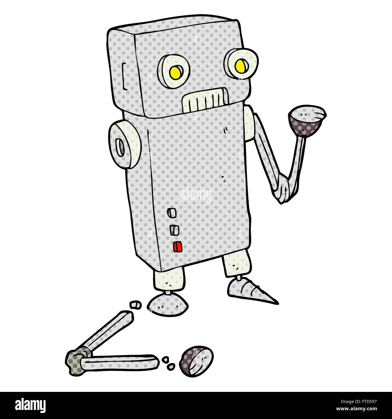 freehand drawn cartoon broken robot Stock Vector Image & Art - Alamy