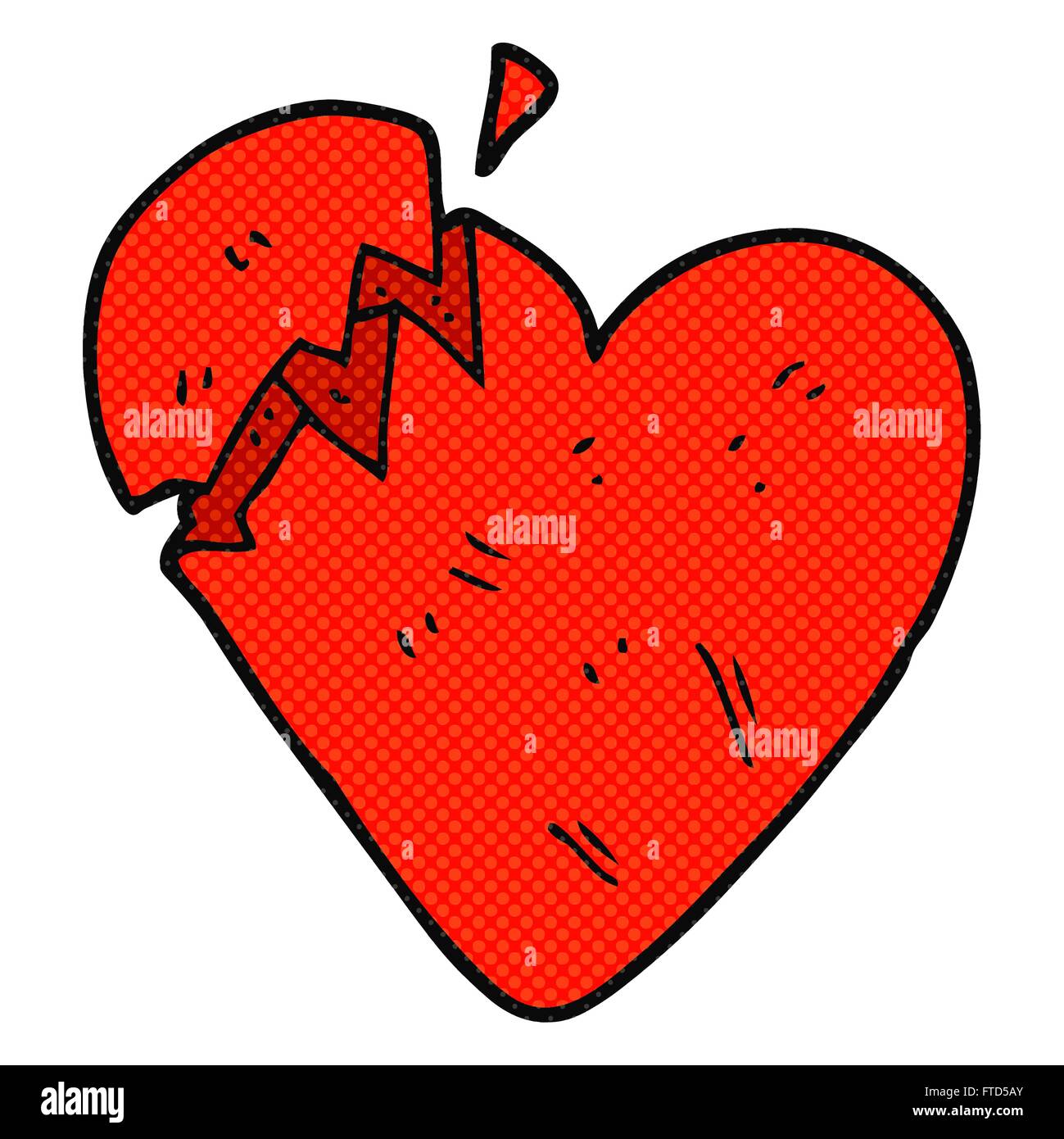freehand drawn cartoon broken heart Stock Vector Image & Art - Alamy