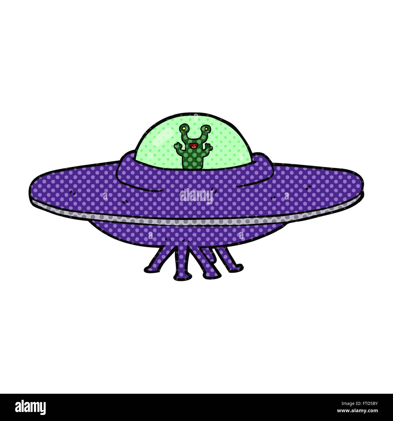 freehand drawn cartoon alien spaceship Stock Vector Image & Art - Alamy