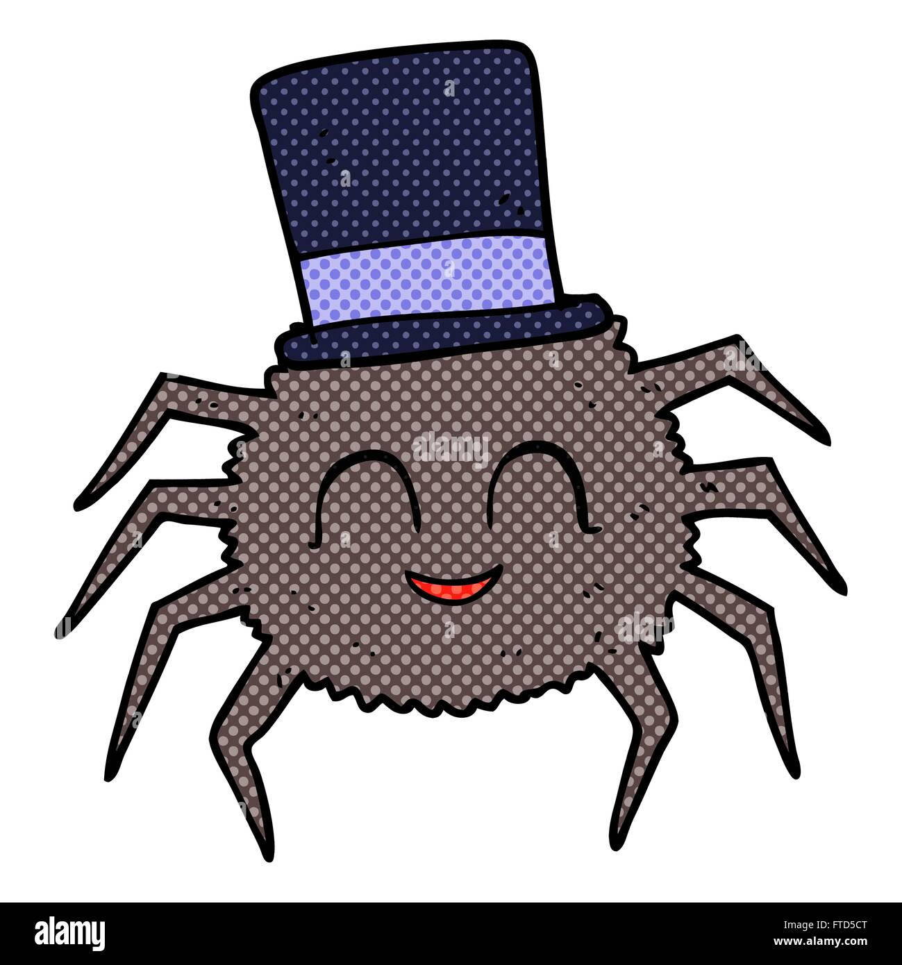 freehand drawn cartoon spider wearing top hat Stock Vector Image & Art ...