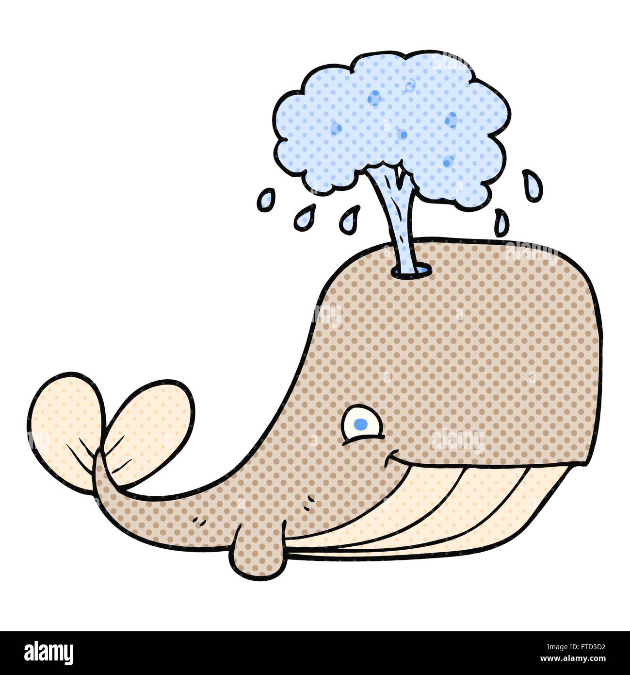 freehand drawn cartoon whale spouting water Stock Vector Image & Art ...