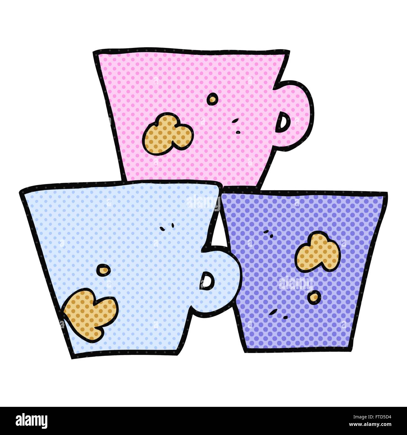 freehand drawn cartoon stack of coffee cups Stock Vector Image & Art ...