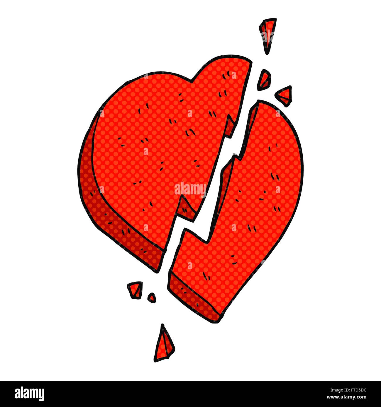 freehand drawn cartoon broken heart symbol Stock Vector Image & Art - Alamy