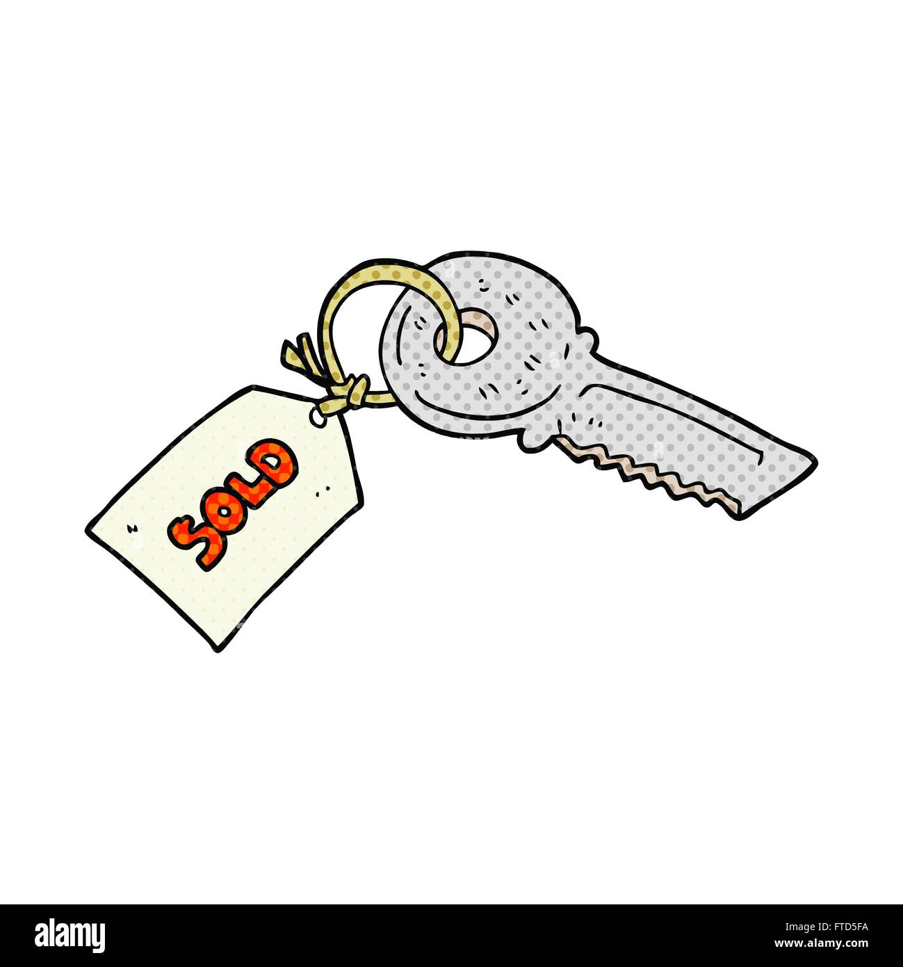 freehand drawn cartoon key with sold tag Stock Vector Image & Art - Alamy