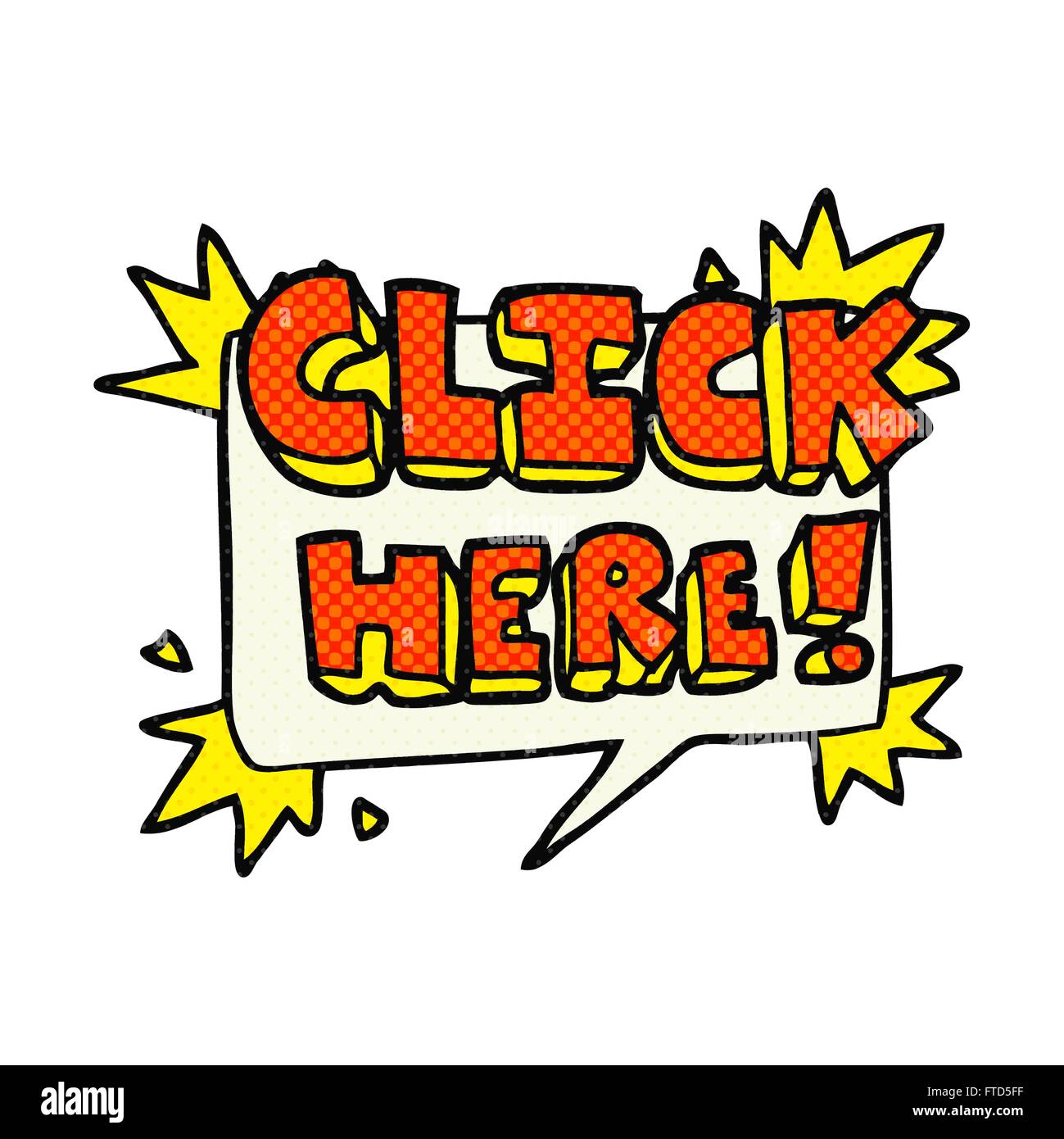 freehand drawn cartoon click here sign Stock Vector Image & Art - Alamy