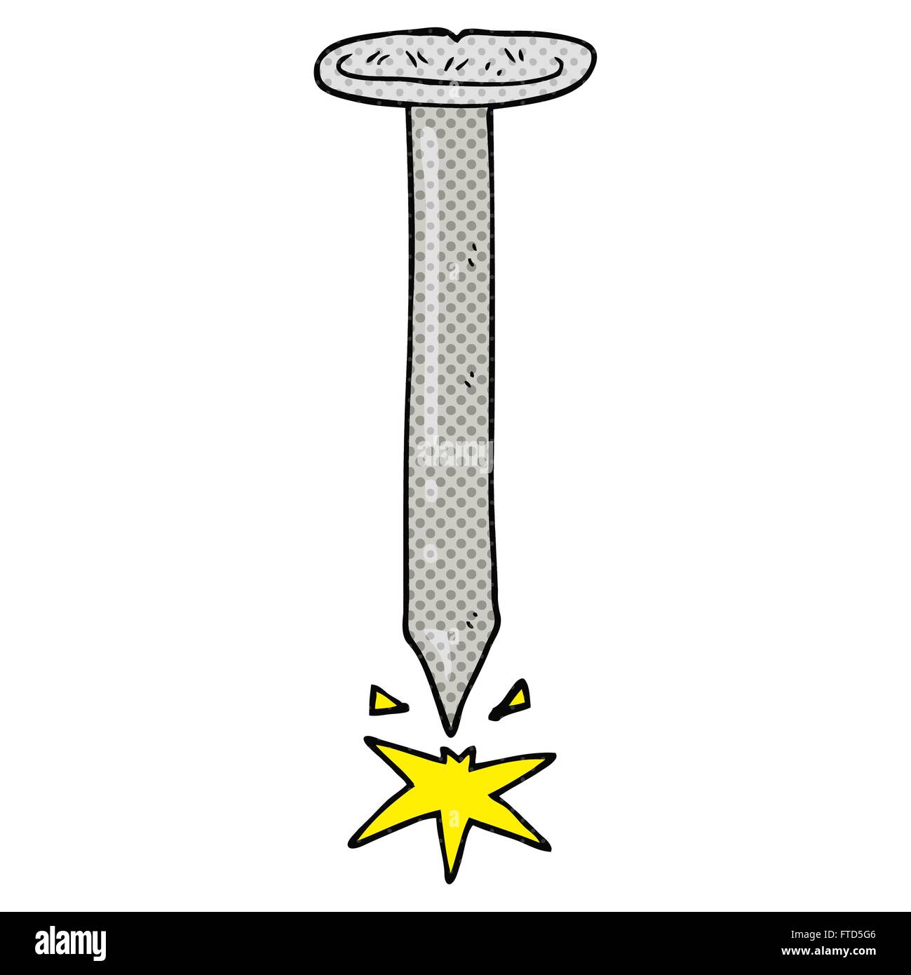 freehand drawn cartoon sharp nail Stock Vector Image & Art - Alamy