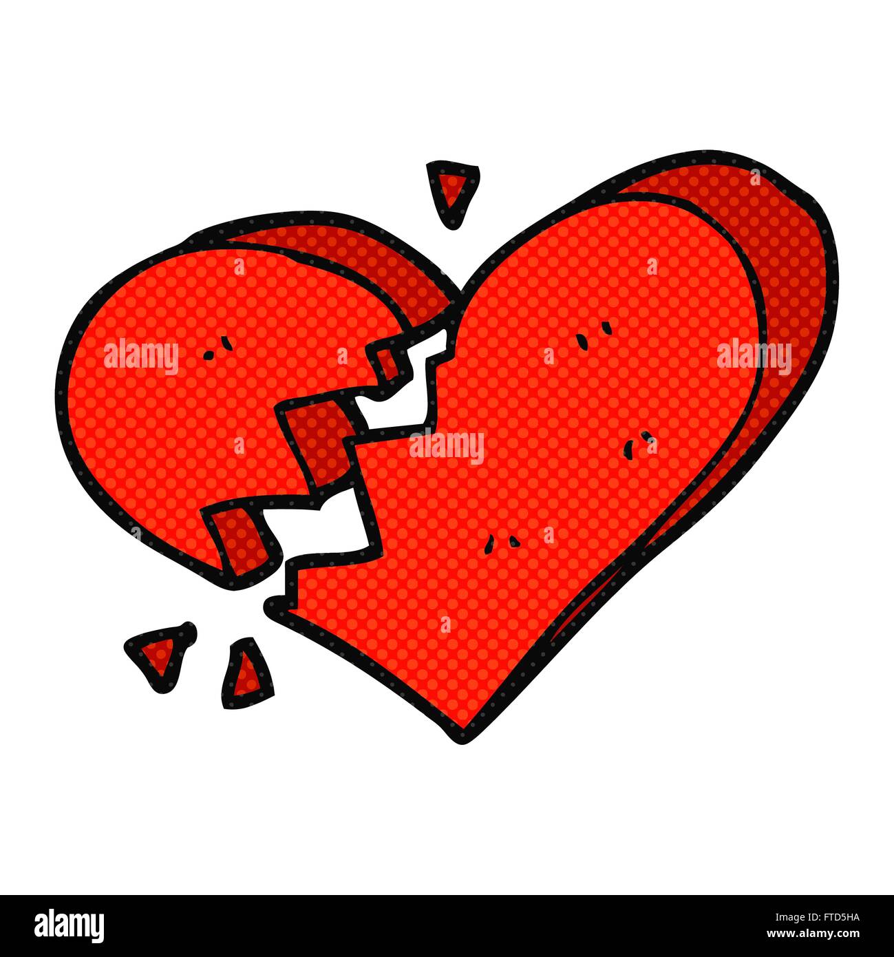 freehand drawn cartoon broken heart Stock Vector Image & Art - Alamy