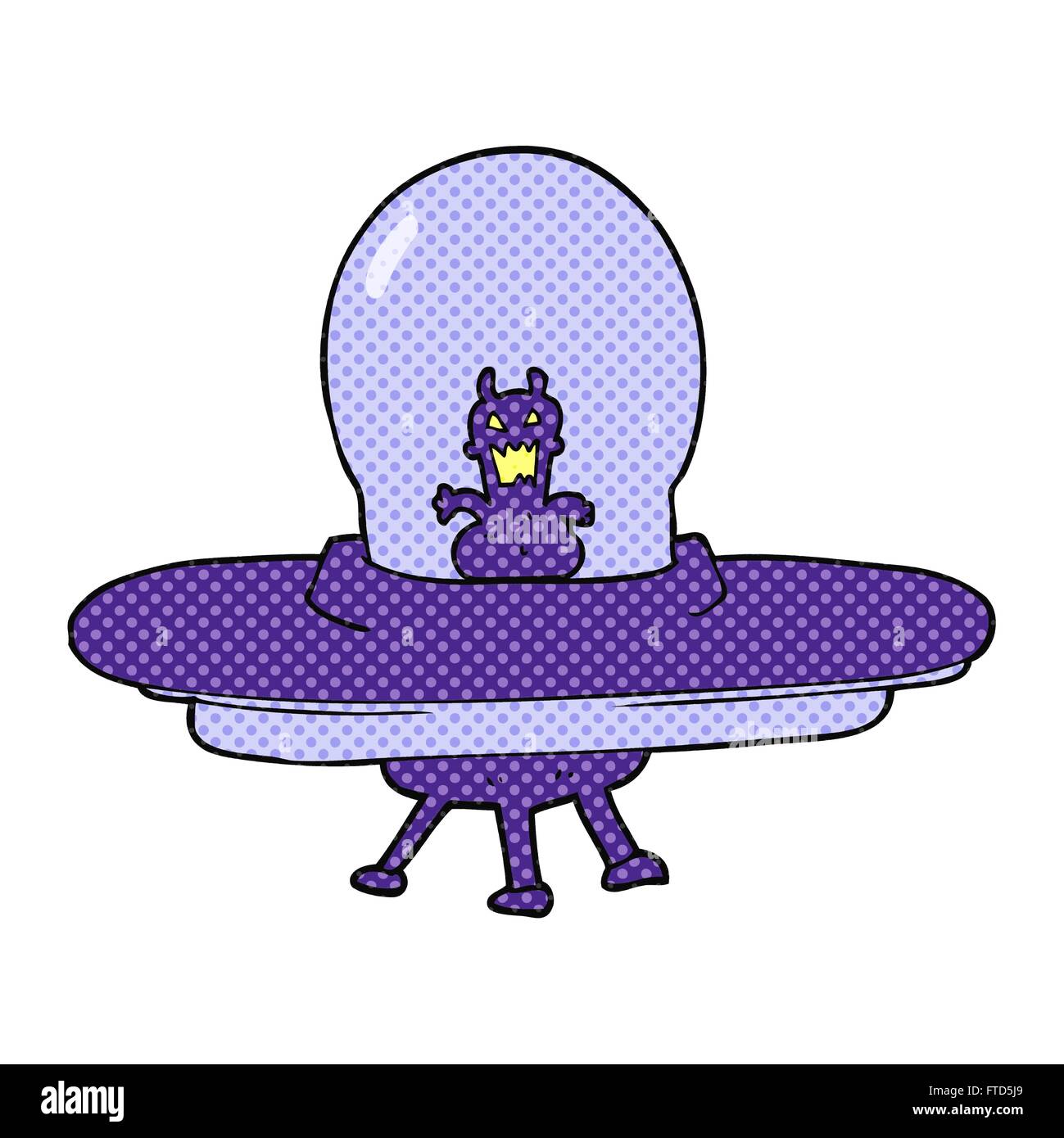 freehand drawn cartoon alien spaceship Stock Vector Image & Art - Alamy