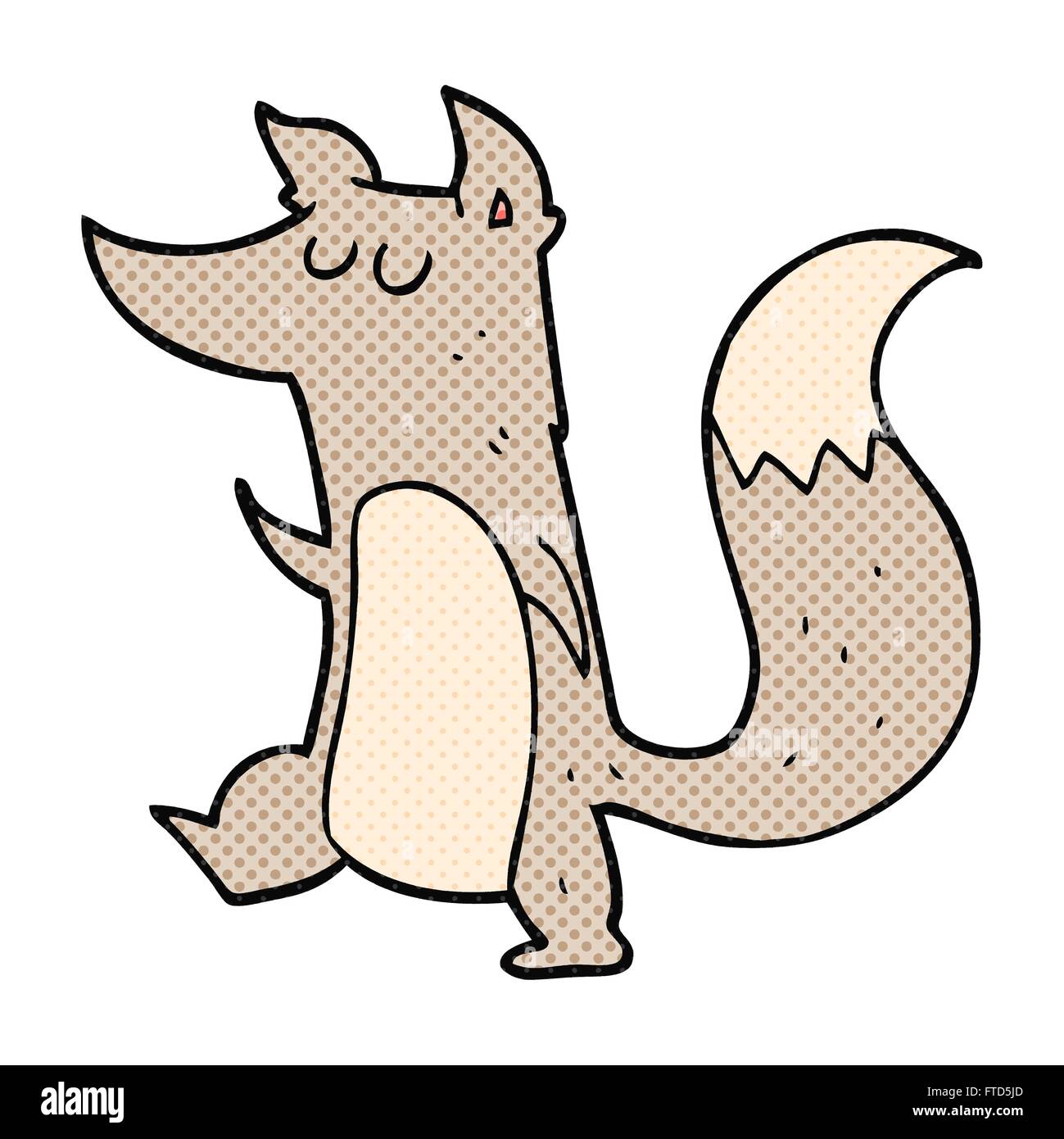 freehand drawn cartoon little wolf Stock Vector Image & Art - Alamy