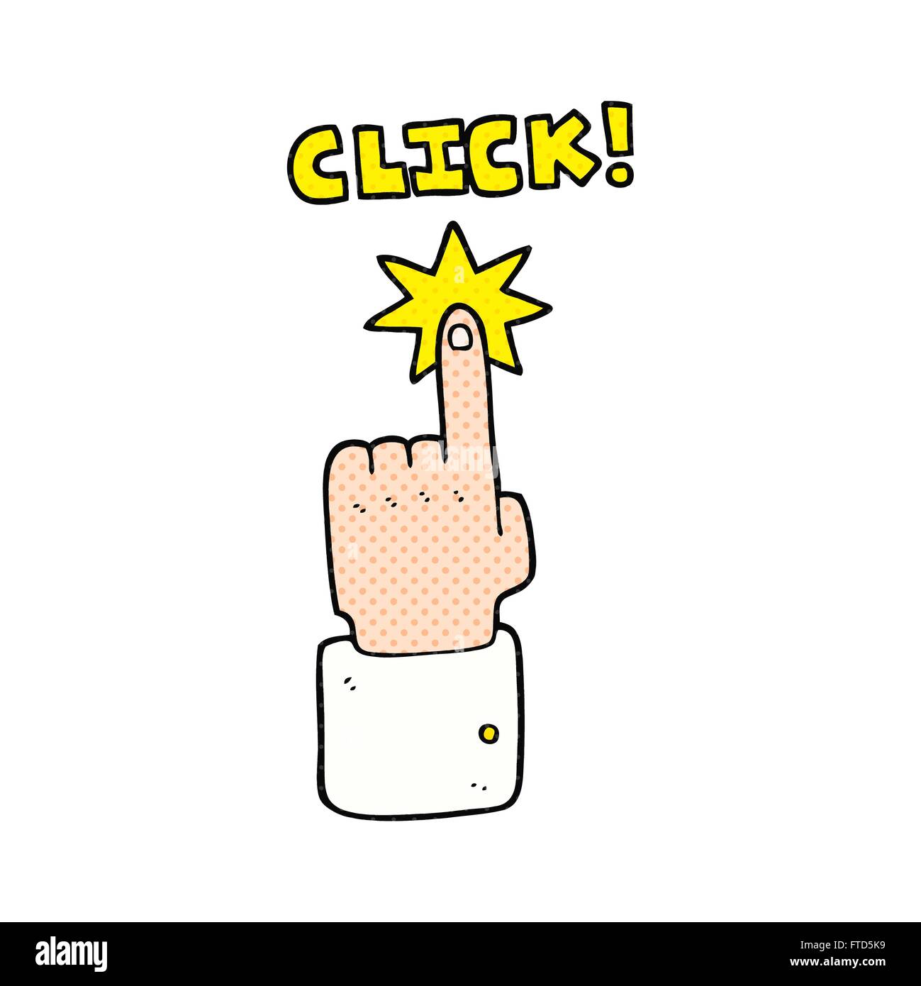 freehand drawn cartoon click sign with finger Stock Vector Image & Art ...