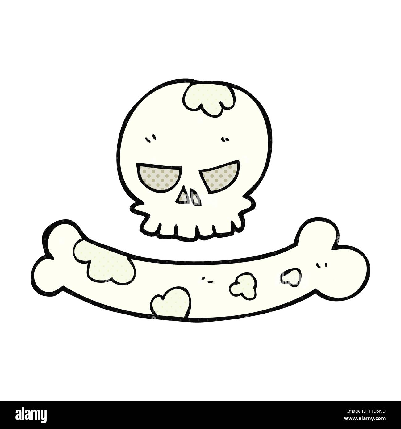 freehand drawn cartoon skull and bone symbol Stock Vector Image & Art ...