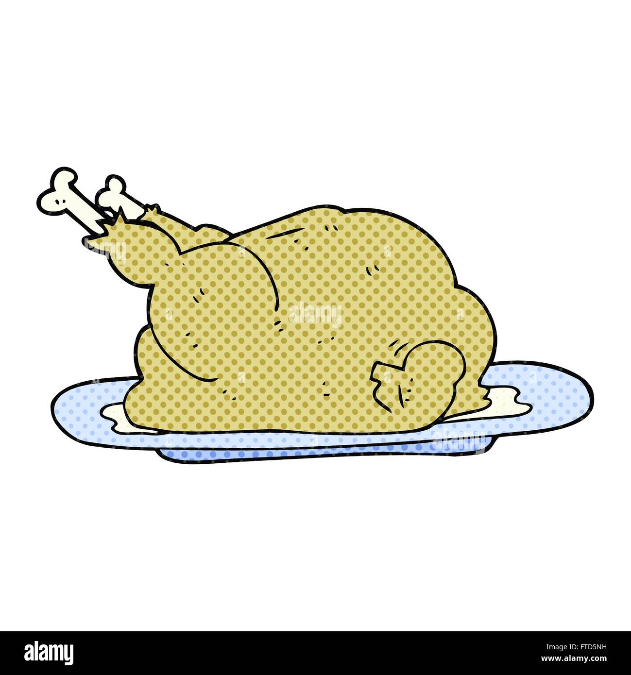 freehand drawn cartoon cooked chicken Stock Vector Image & Art - Alamy