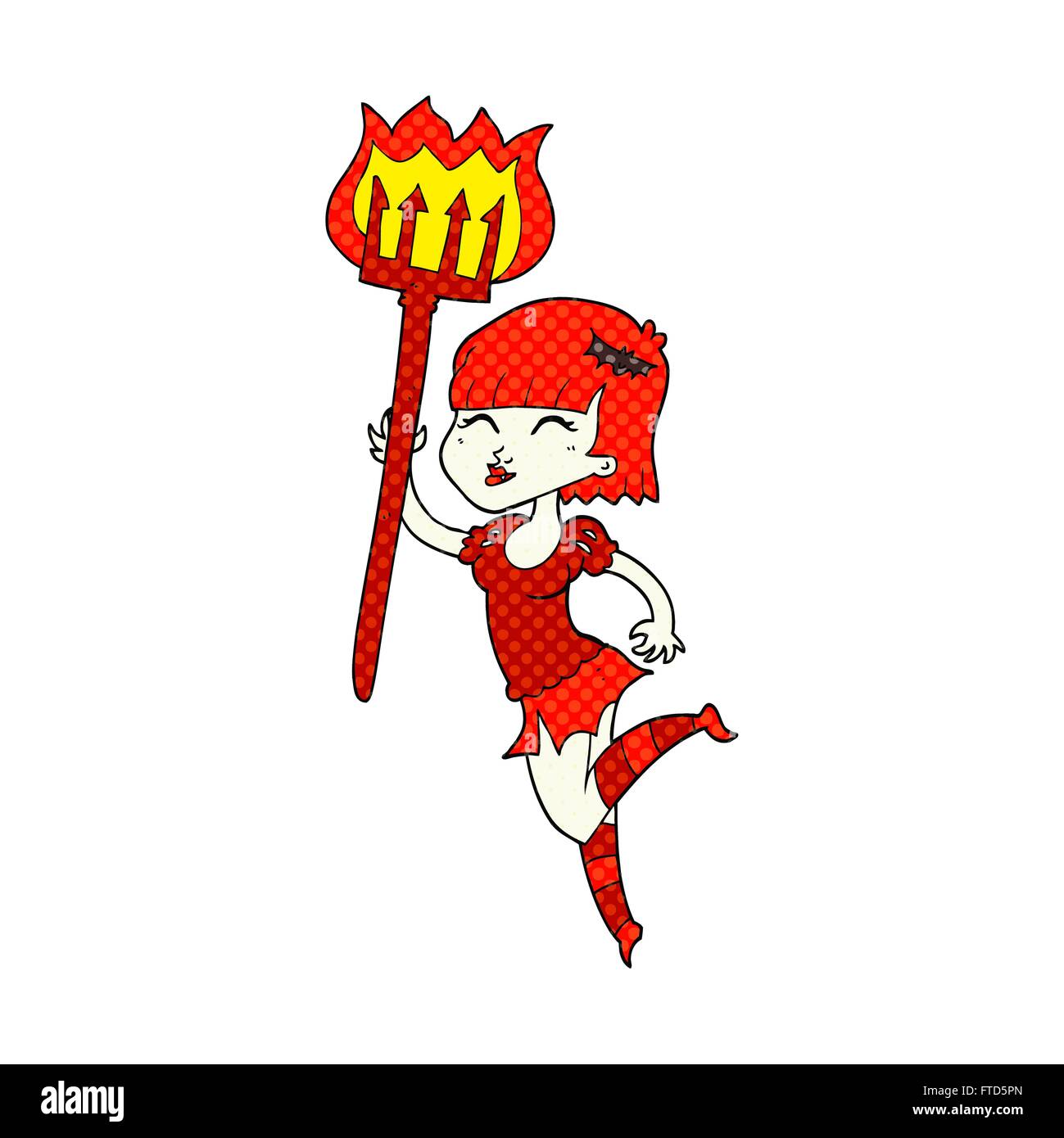 freehand drawn cartoon devil girl Stock Vector Image & Art - Alamy