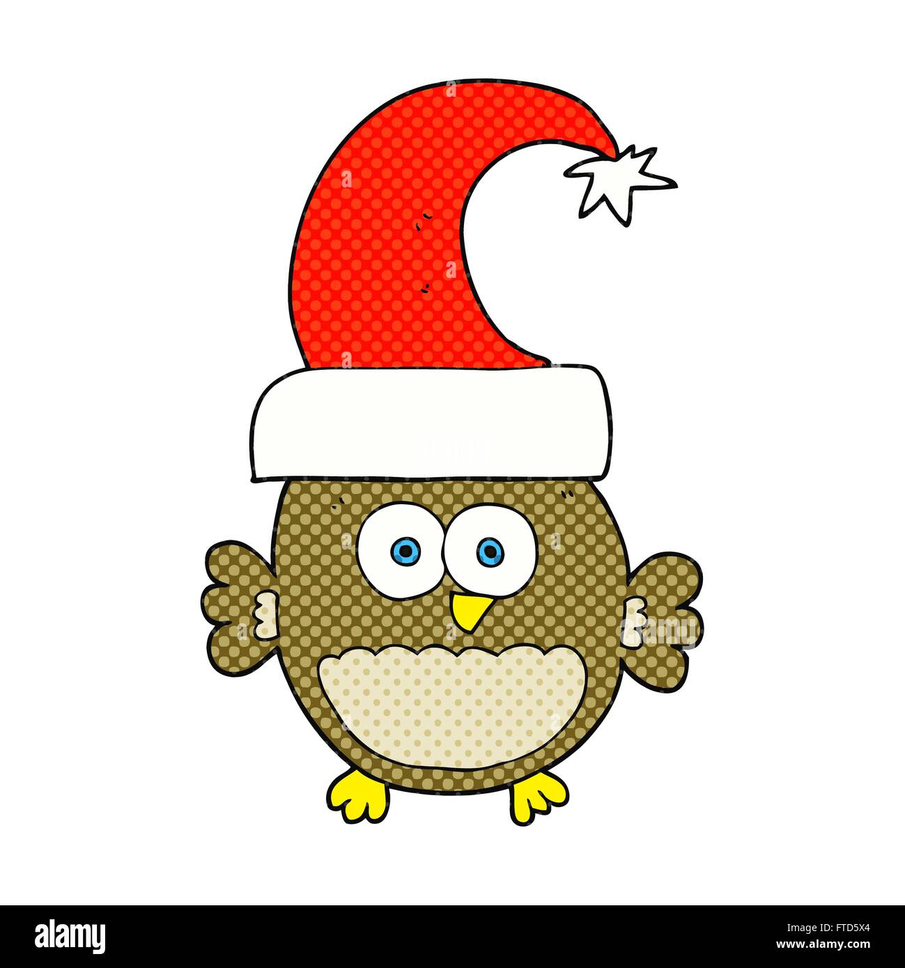 freehand drawn cartoon little christmas owl Stock Vector Image & Art ...
