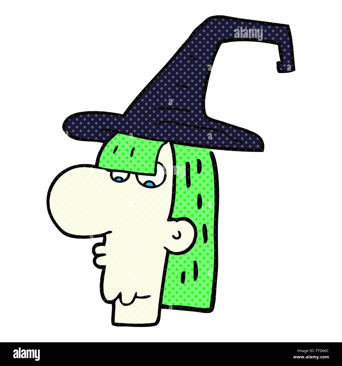 freehand drawn cartoon witch head Stock Vector Image & Art - Alamy