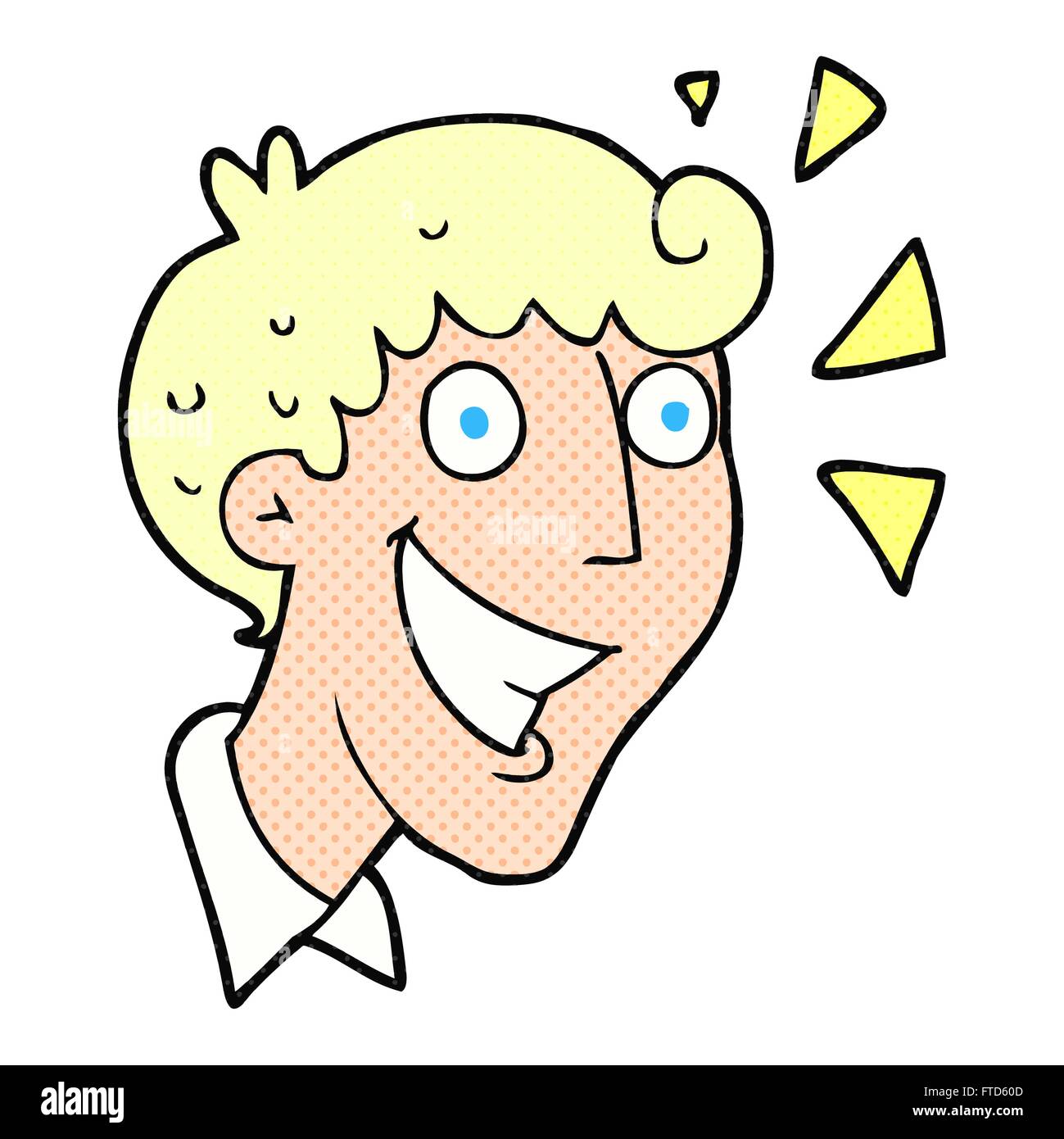 freehand drawn cartoon excited man Stock Vector Image & Art - Alamy