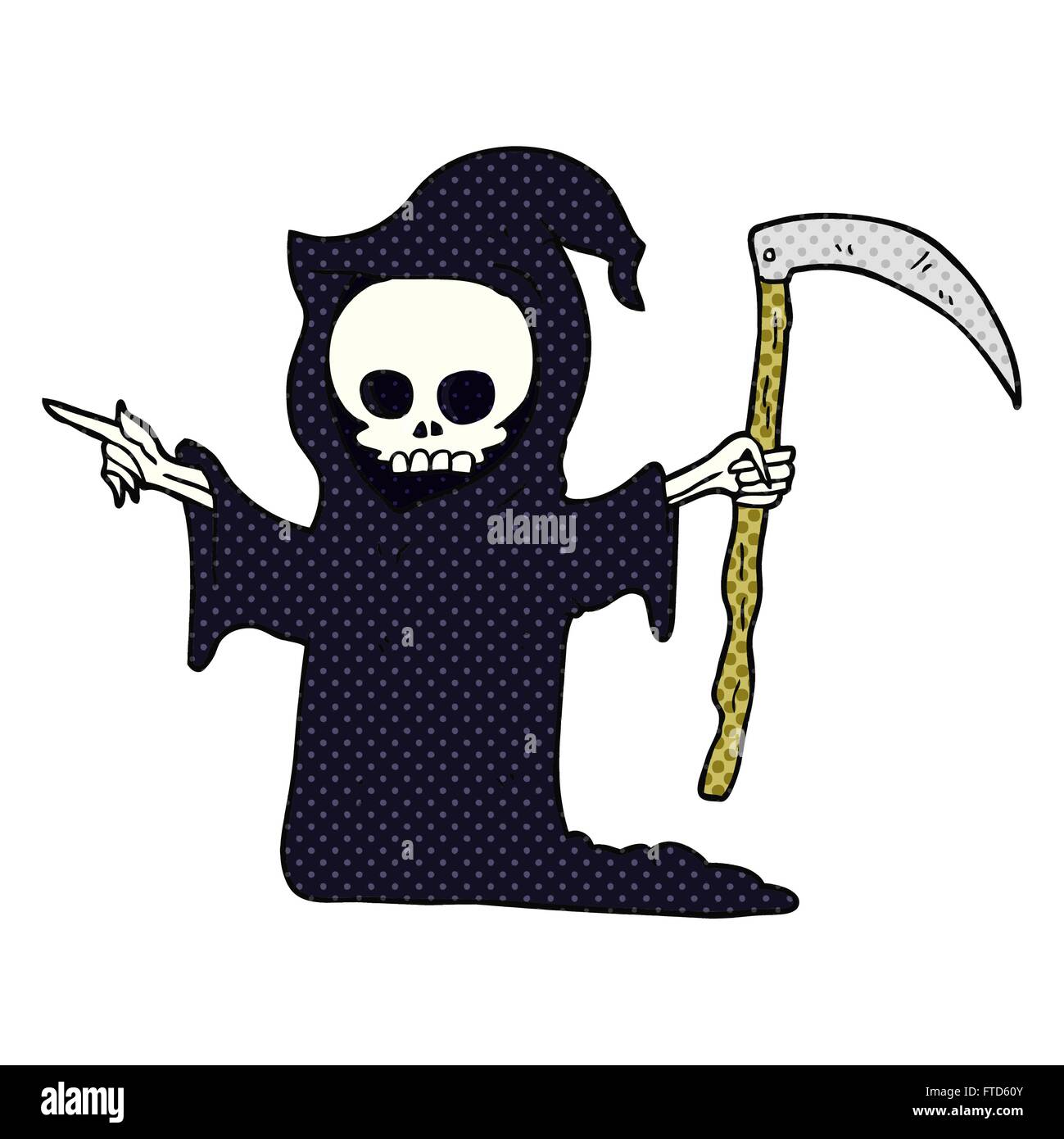 freehand drawn cartoon death with scythe Stock Vector Image & Art - Alamy