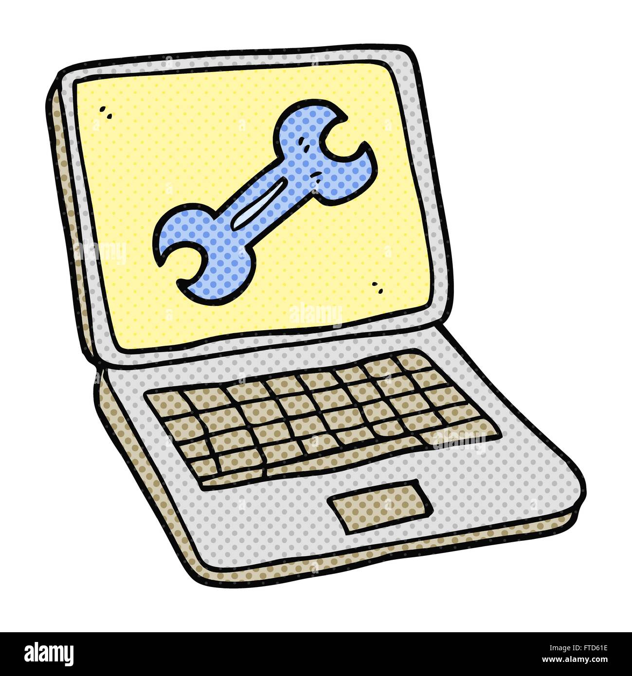 freehand drawn cartoon laptop computer with fix screen Stock Vector ...