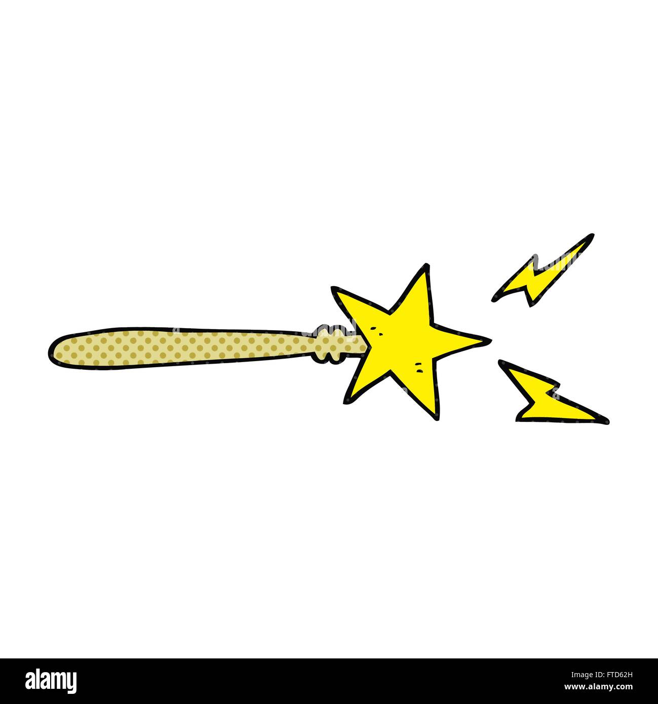 freehand drawn cartoon magic wand Stock Vector Image & Art - Alamy