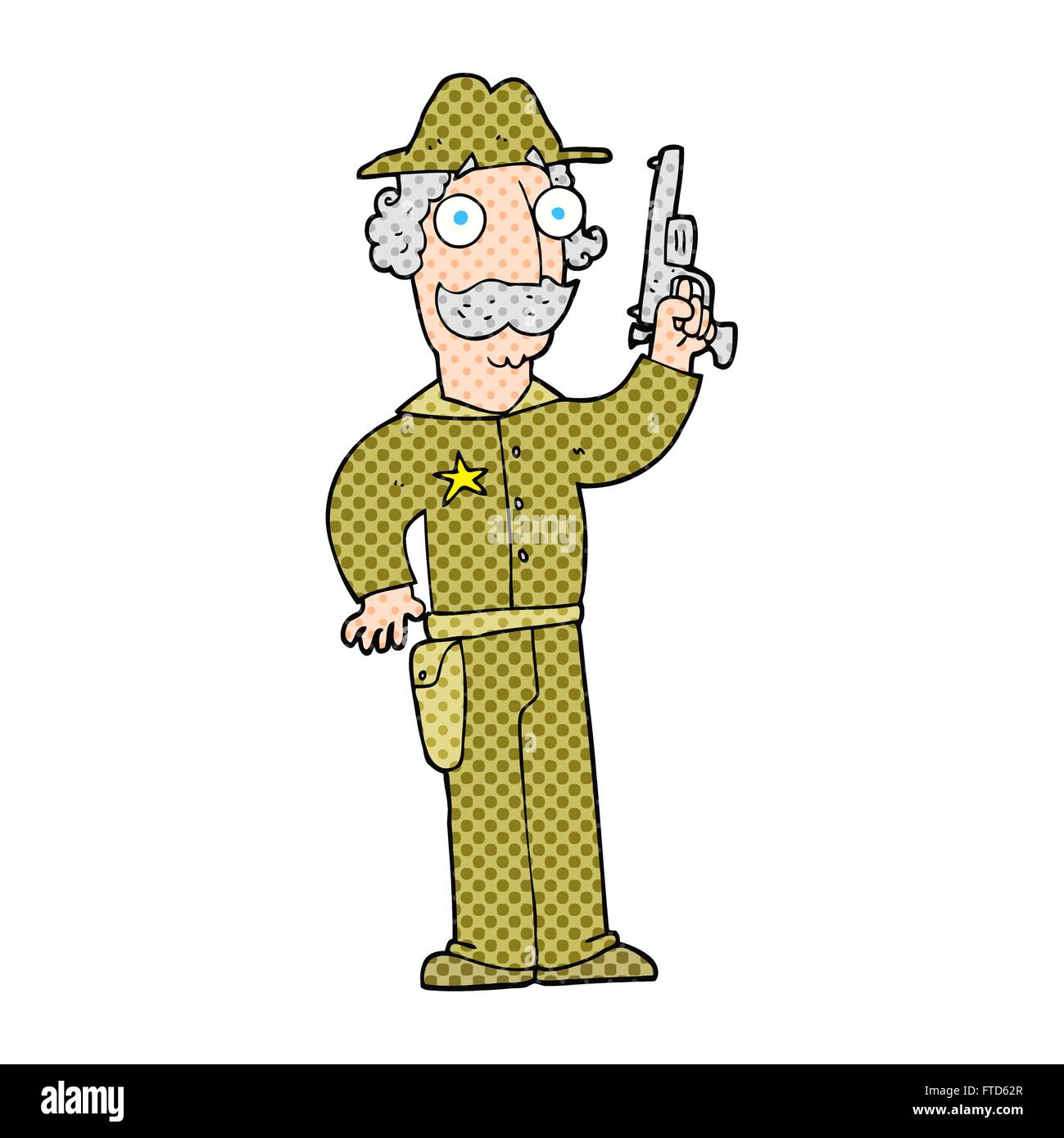 freehand drawn cartoon sheriff Stock Vector Image & Art - Alamy