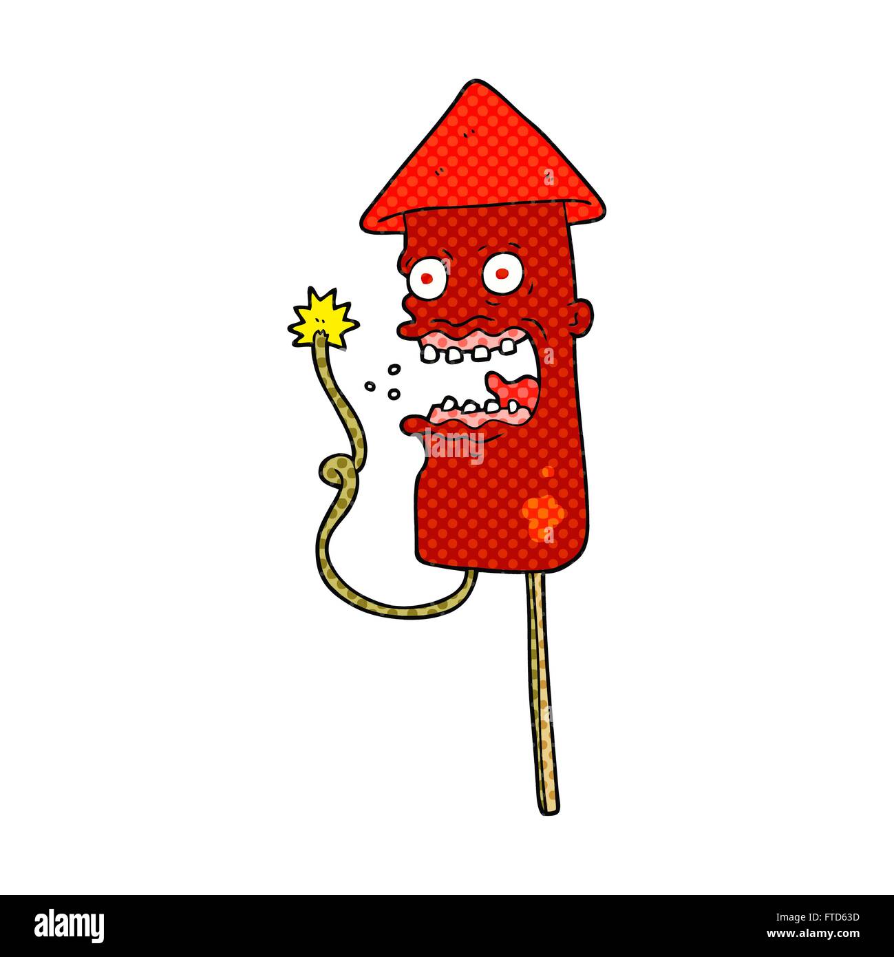 freehand drawn cartoon screaming firework Stock Vector Image & Art - Alamy