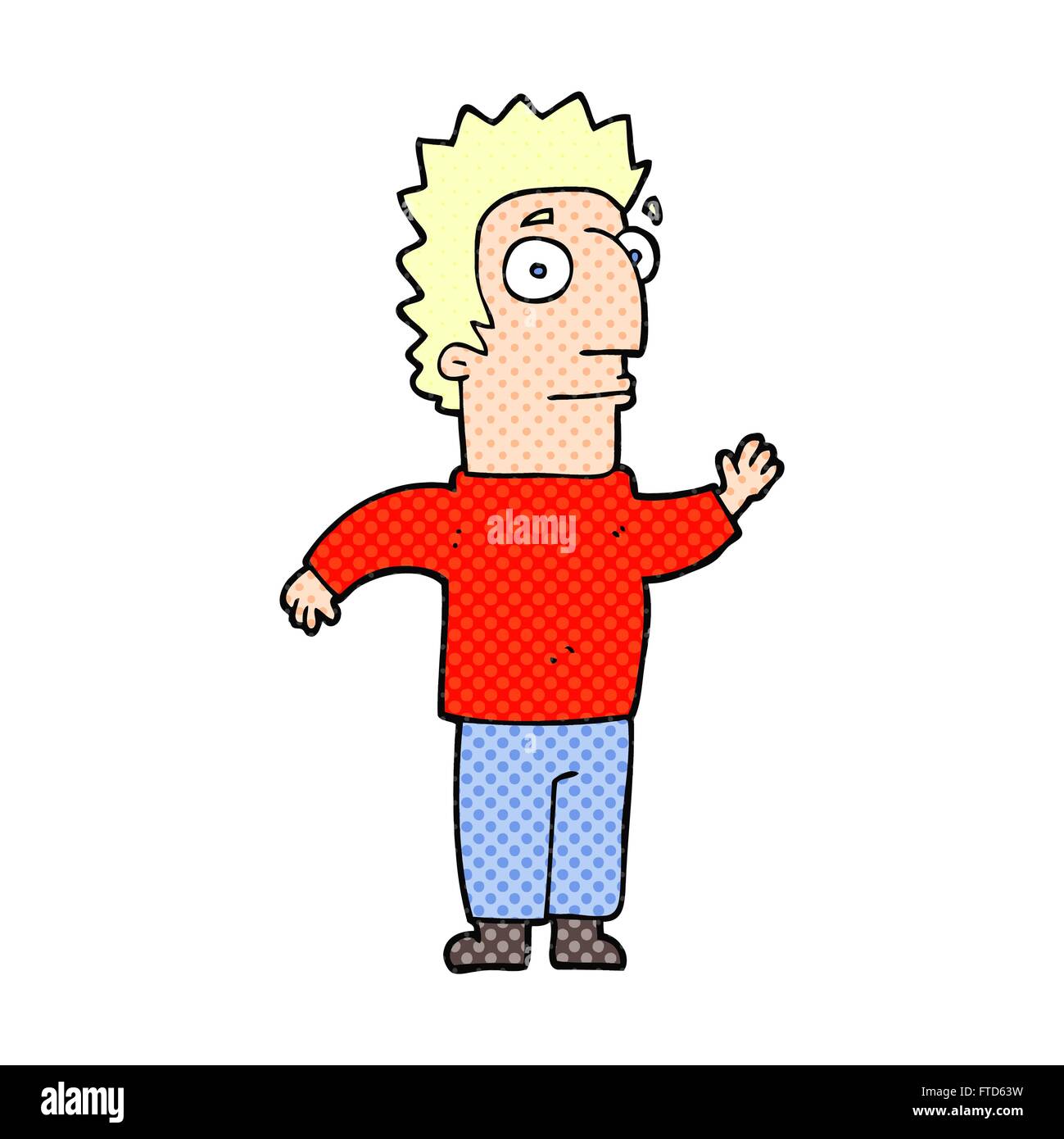 freehand drawn cartoon man waving Stock Vector Image & Art - Alamy