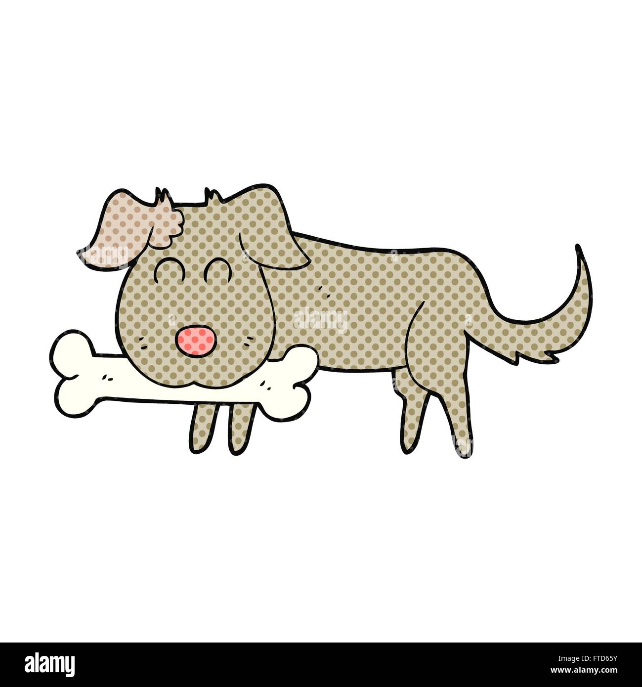 freehand drawn cartoon dog with bone Stock Vector Image & Art - Alamy