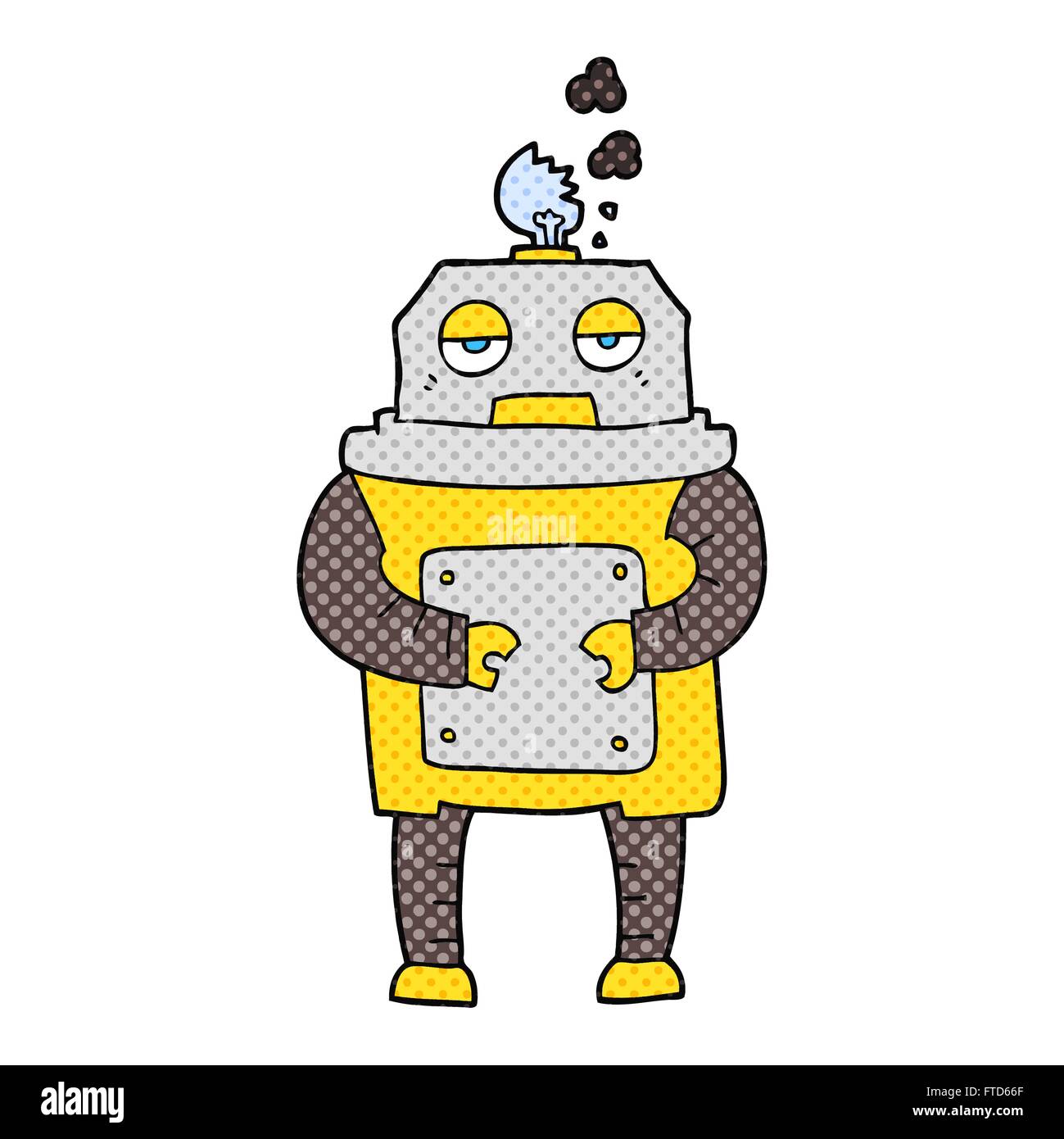 freehand drawn cartoon broken robot Stock Vector Image & Art - Alamy