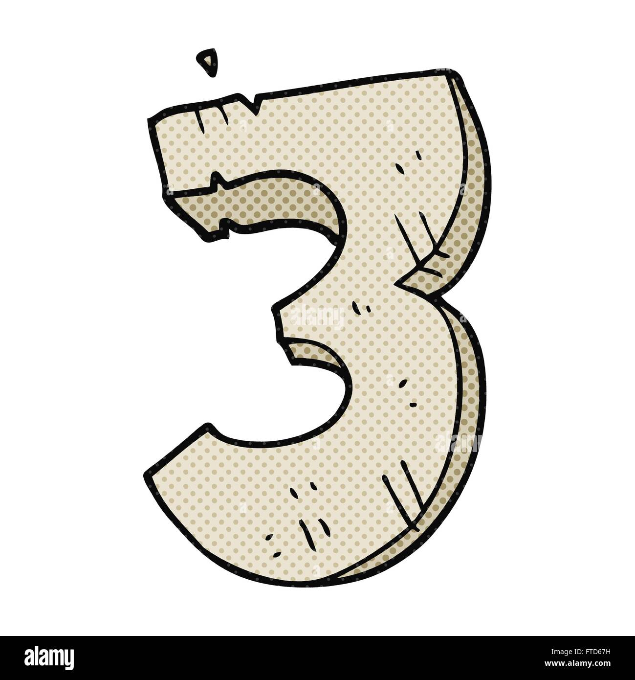 freehand drawn cartoon stone number three Stock Vector Image & Art - Alamy