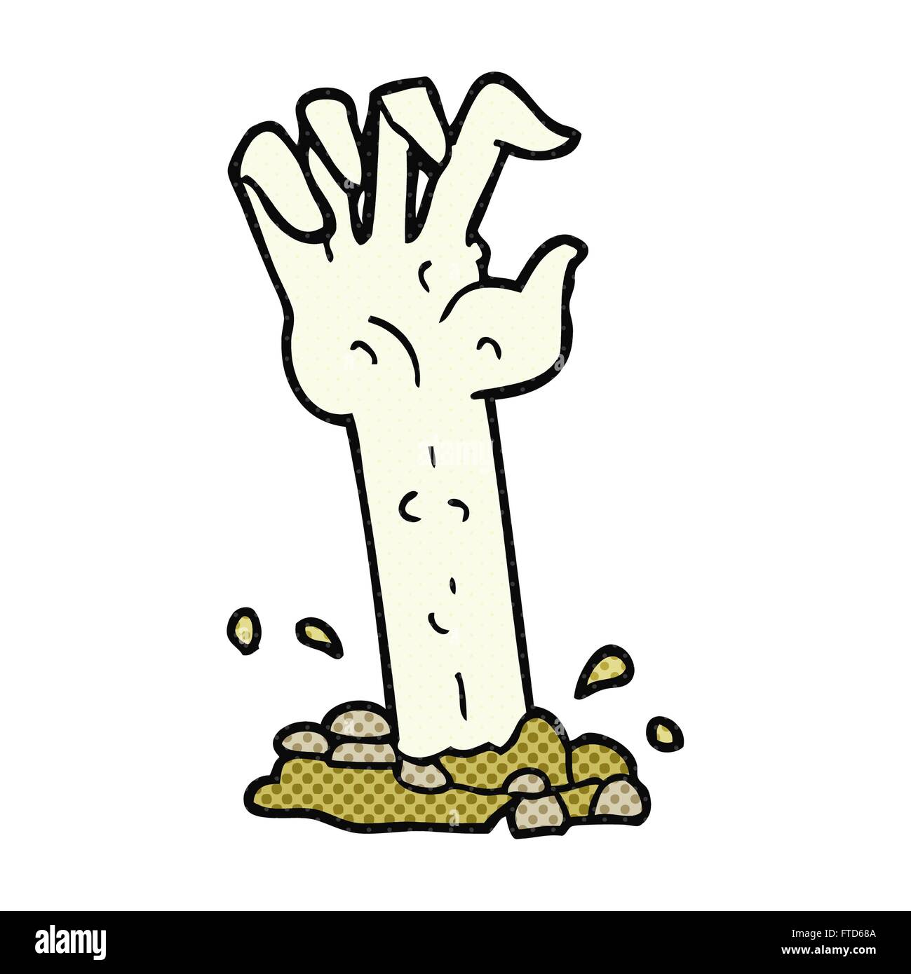 freehand drawn cartoon zombie hand rising from ground Stock Vector ...