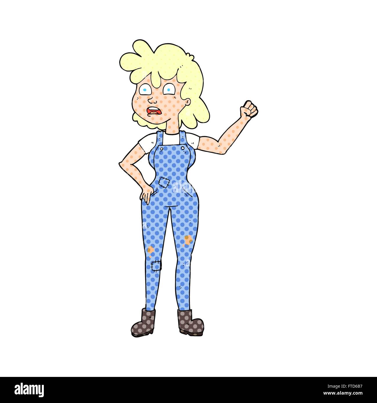 freehand drawn cartoon woman shaking fist Stock Vector Image & Art - Alamy