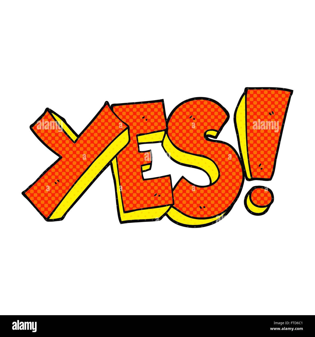 Freehand retro cartoon yes symbol hi-res stock photography and images ...